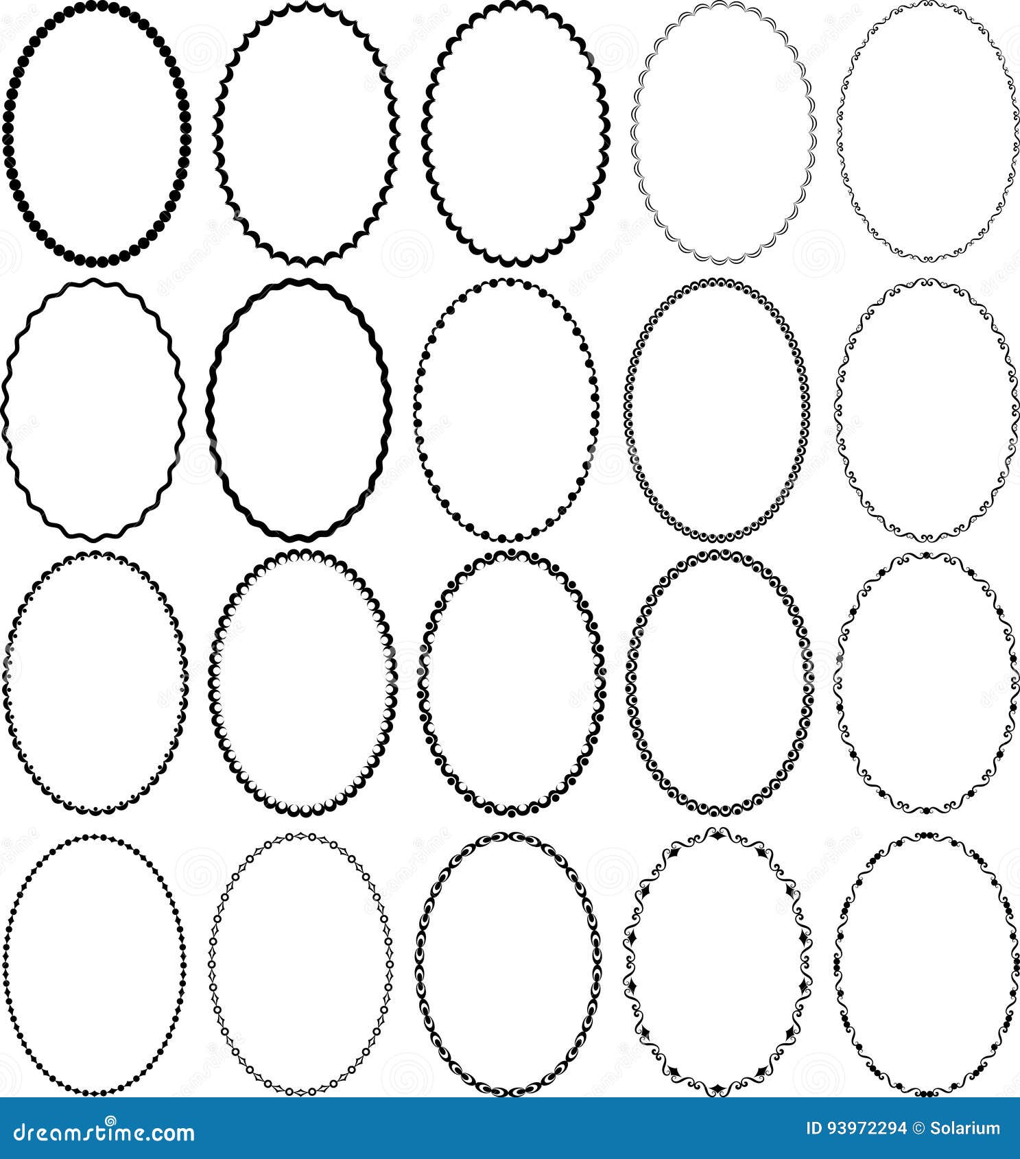 Borders stock vector. Illustration of ornate, frame, contour - 93972294