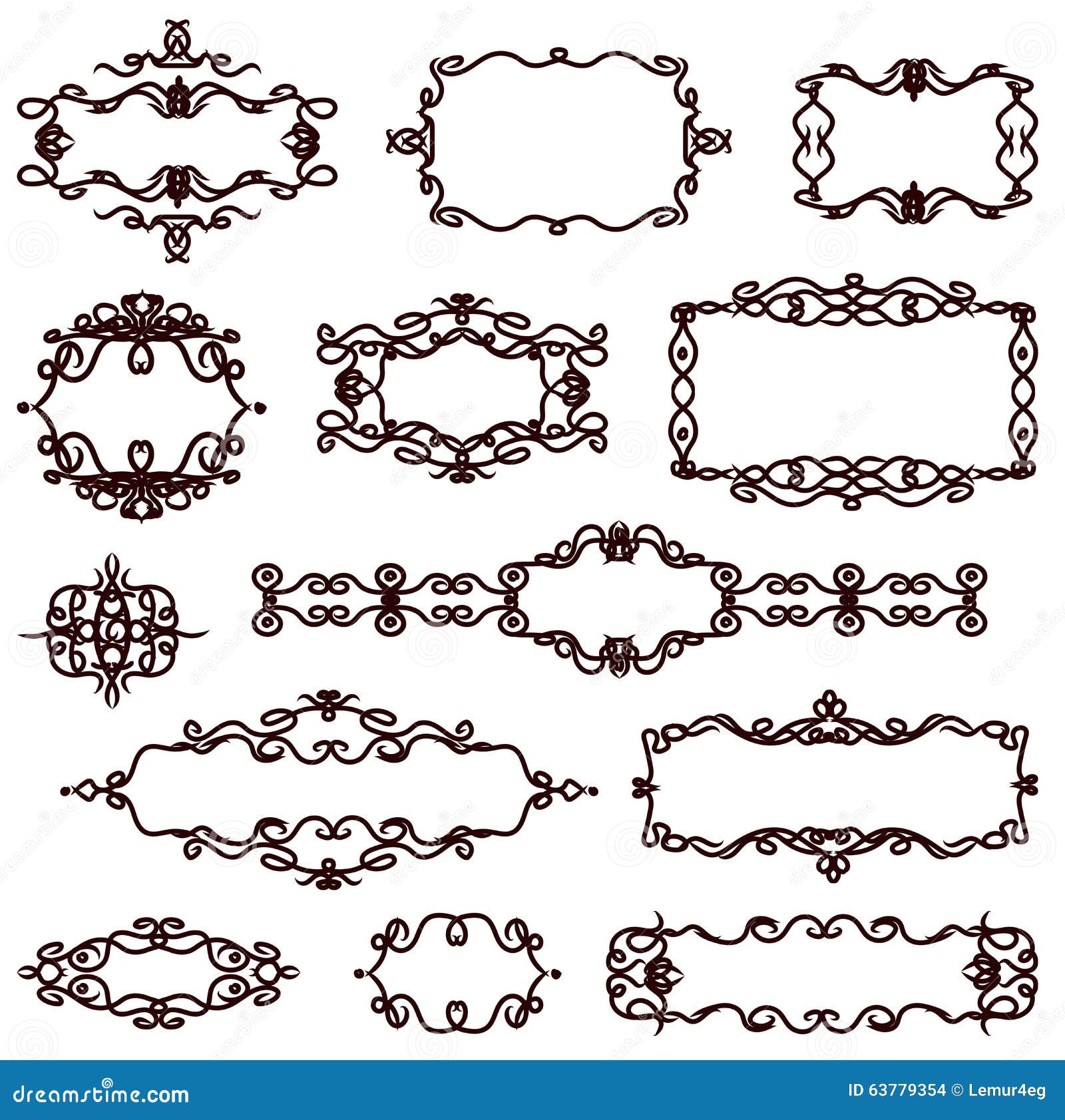 Borders and Monograms in Vintage Style Stock Vector - Illustration of ...