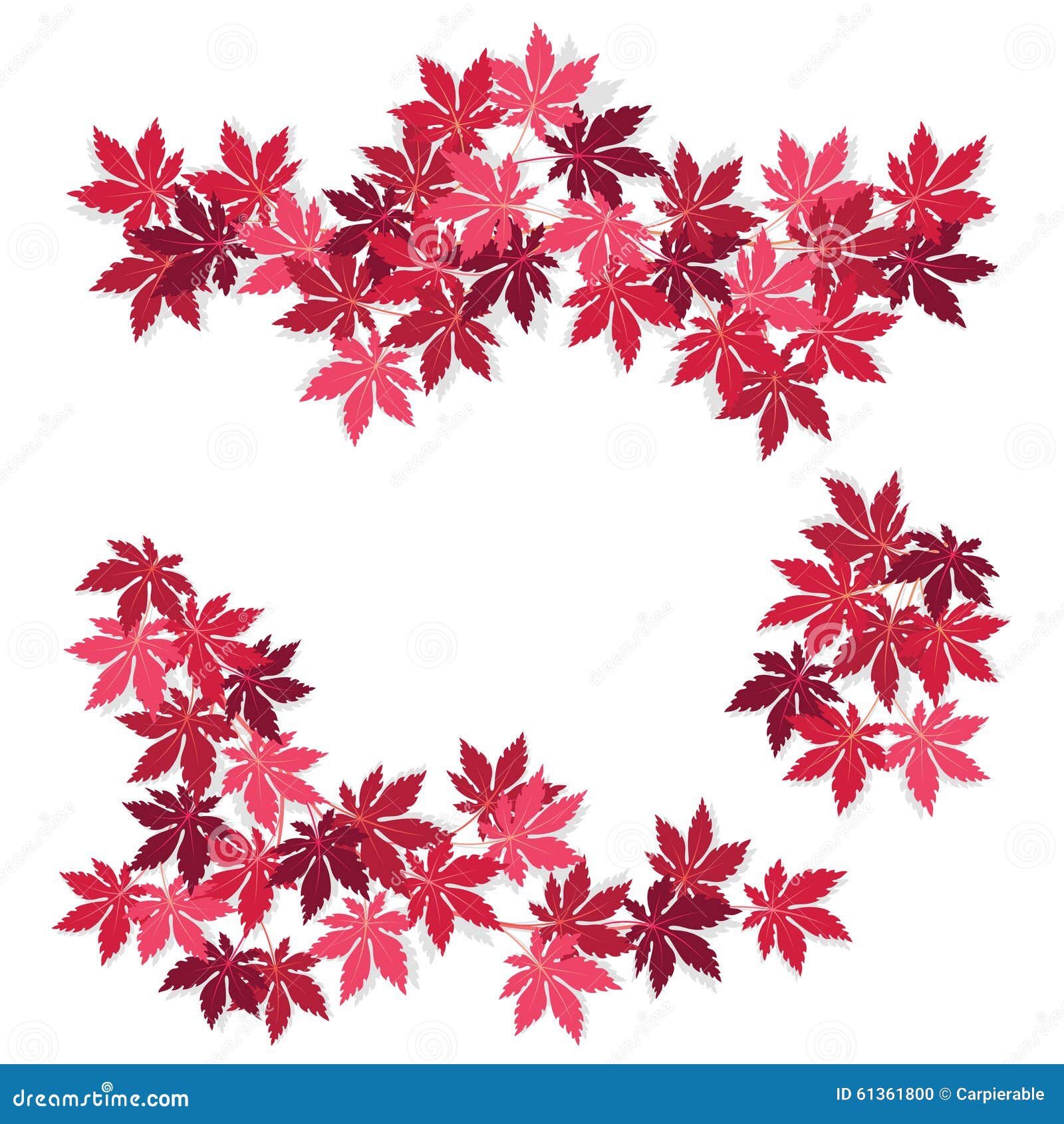 Borders of red leaves stock vector. Illustration of autumn - 61361800