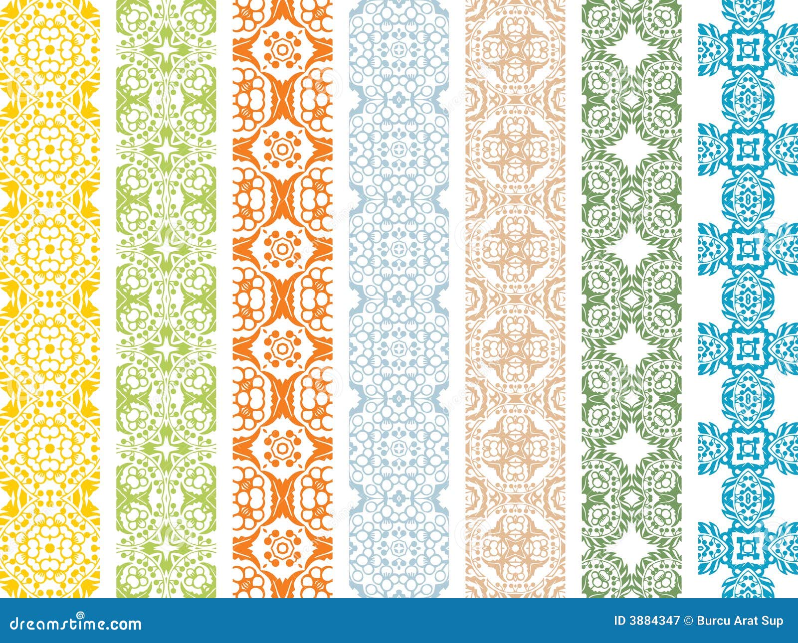 Borders retro seamless vektor illustrationer. Illustration av ...