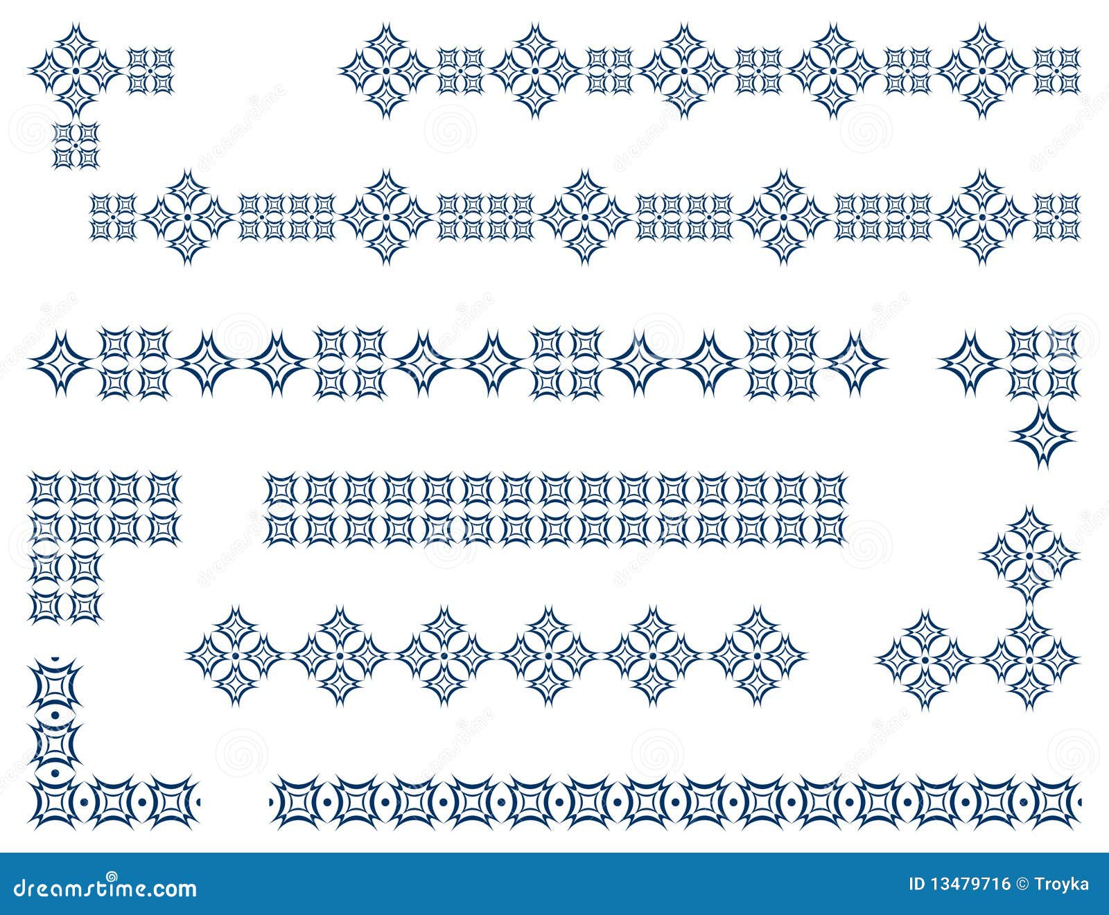 Borders set for 6 frames. stock vector. Illustration of decorative ...