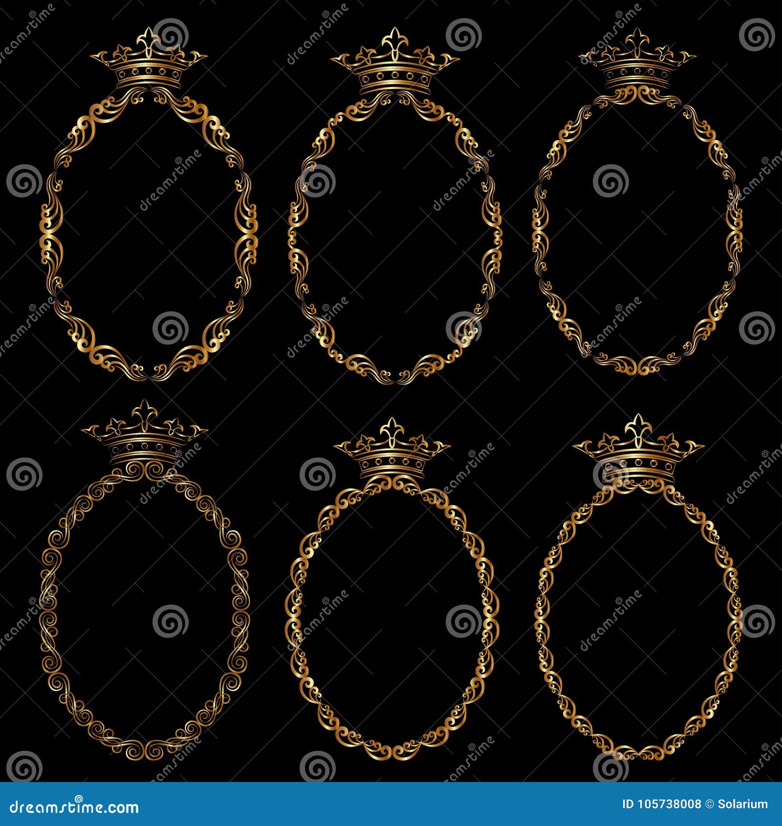 Borders stock vector. Illustration of crown, silhouette - 105738008