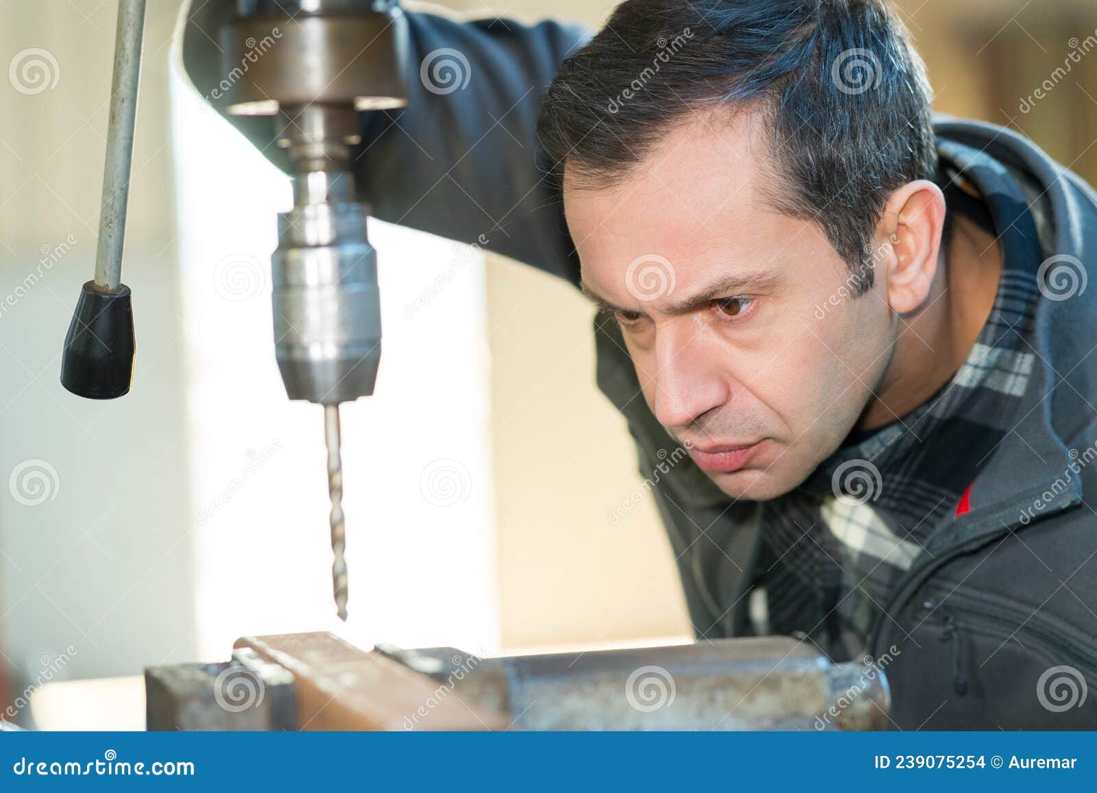Bore Drilling Worker at Work Stock Photo - Image of crosssection ...