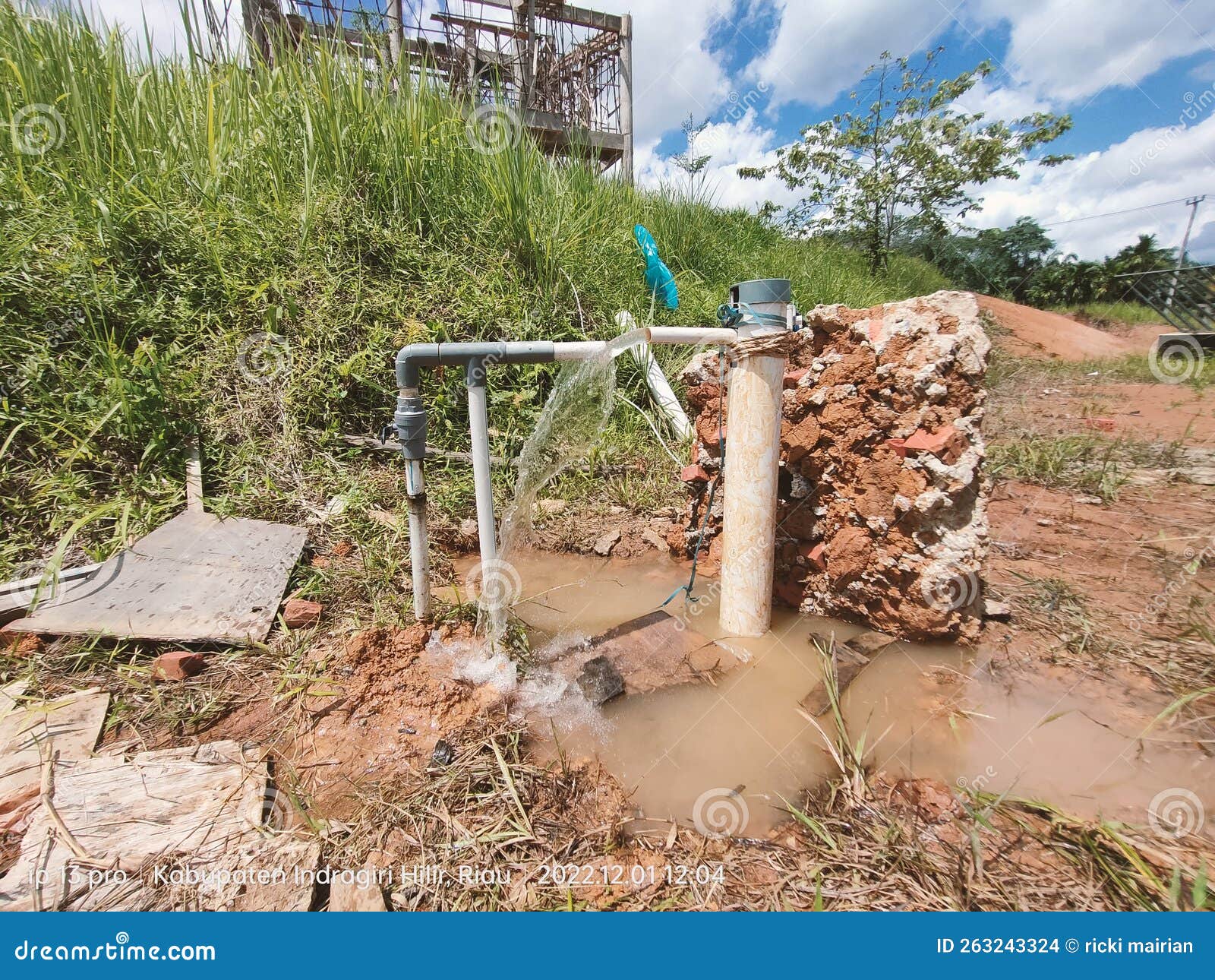 Bore Hole for Water Clean Source in Indonesia Stock Photo - Image of ...