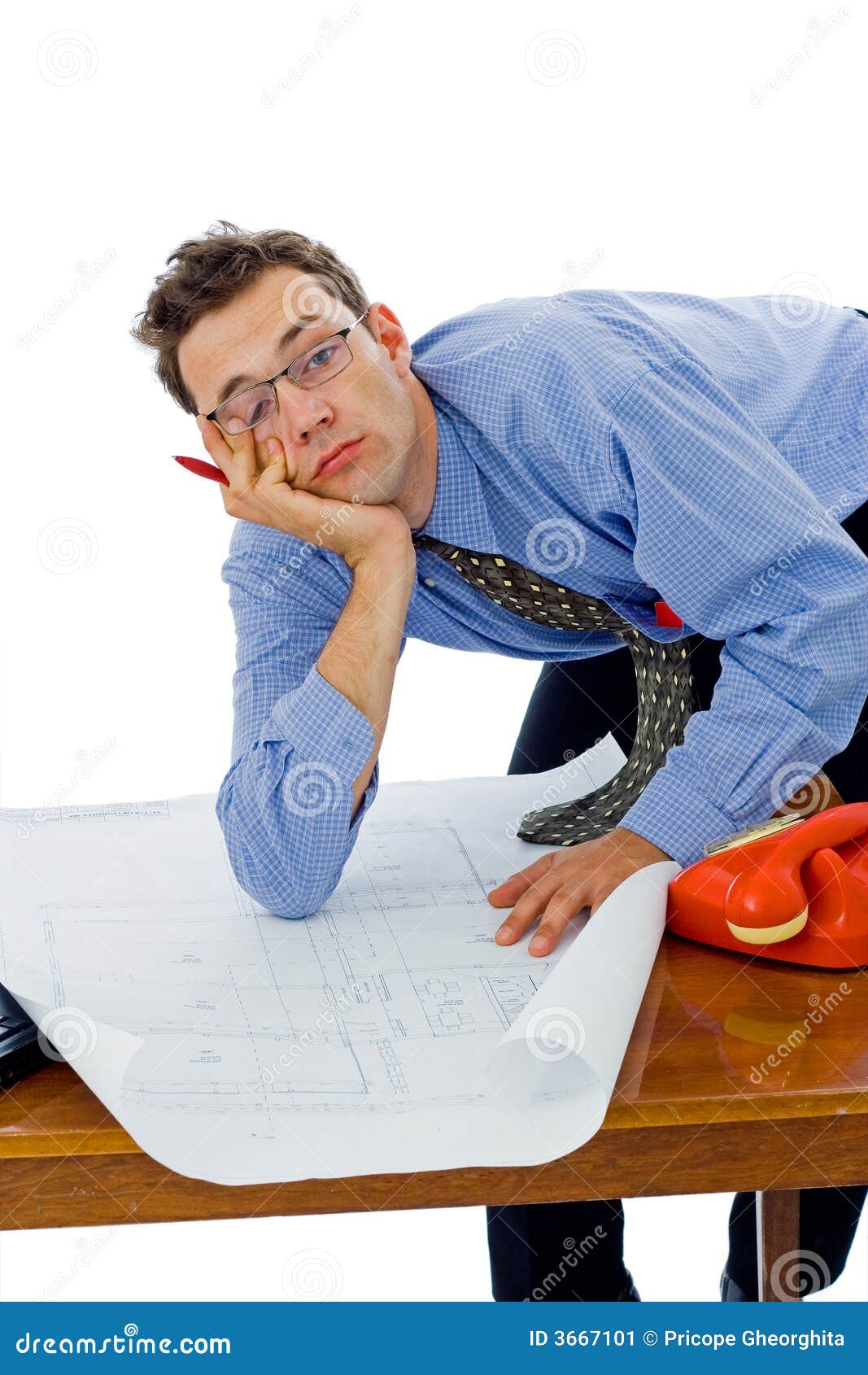 Bored architect stock image. Image of design, businessman - 3667101