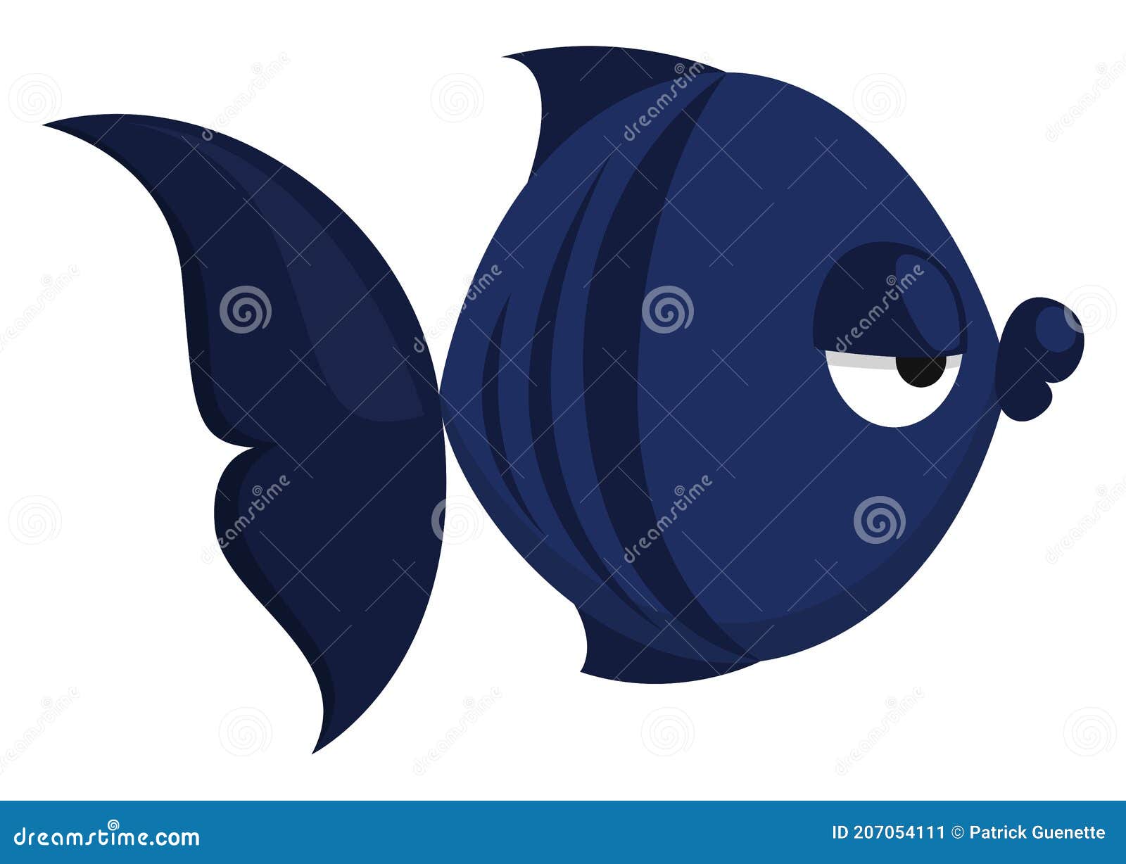Bored Blue Fish,illustration,vector Stock Vector - Illustration of blue ...