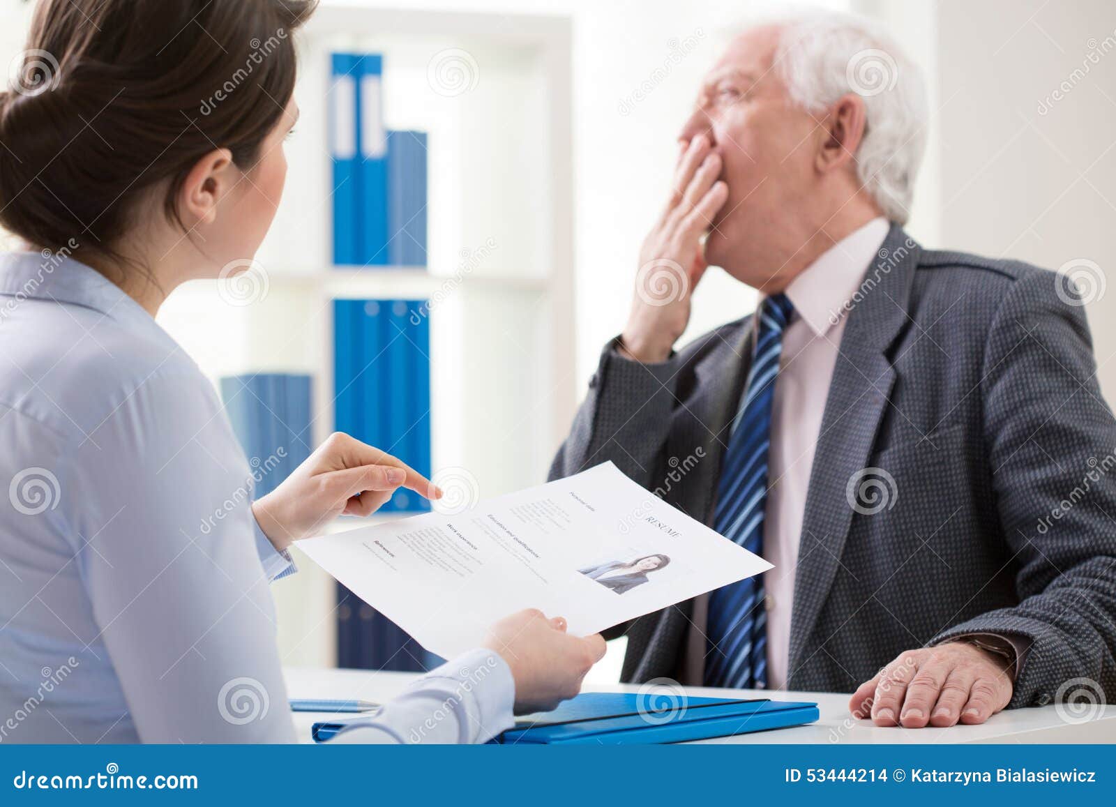 Bored Boss during Job Interview Stock Photo - Image of boredom, boss ...