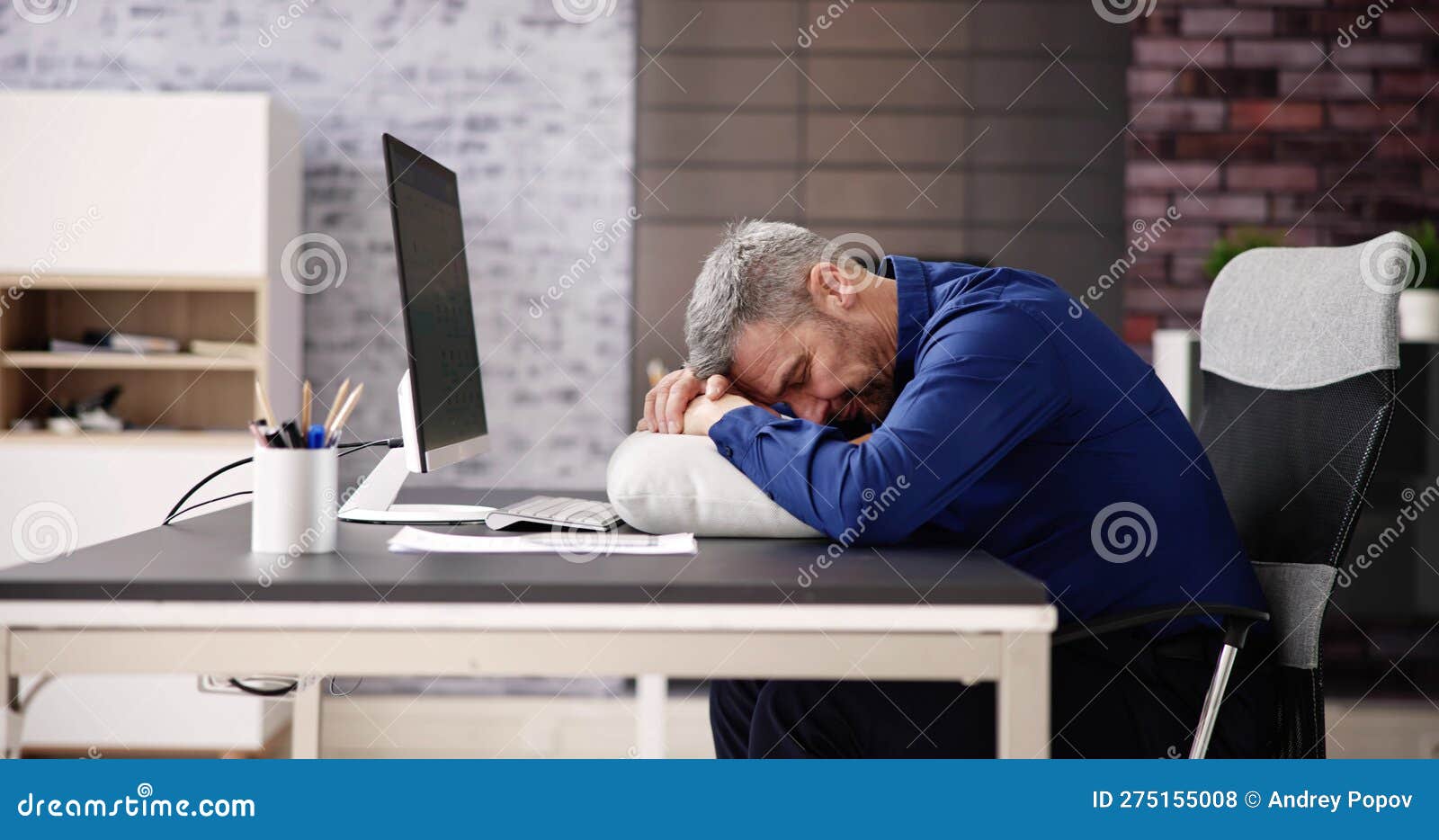 Bored Boss Man Sleeping stock photo. Image of office - 275155008