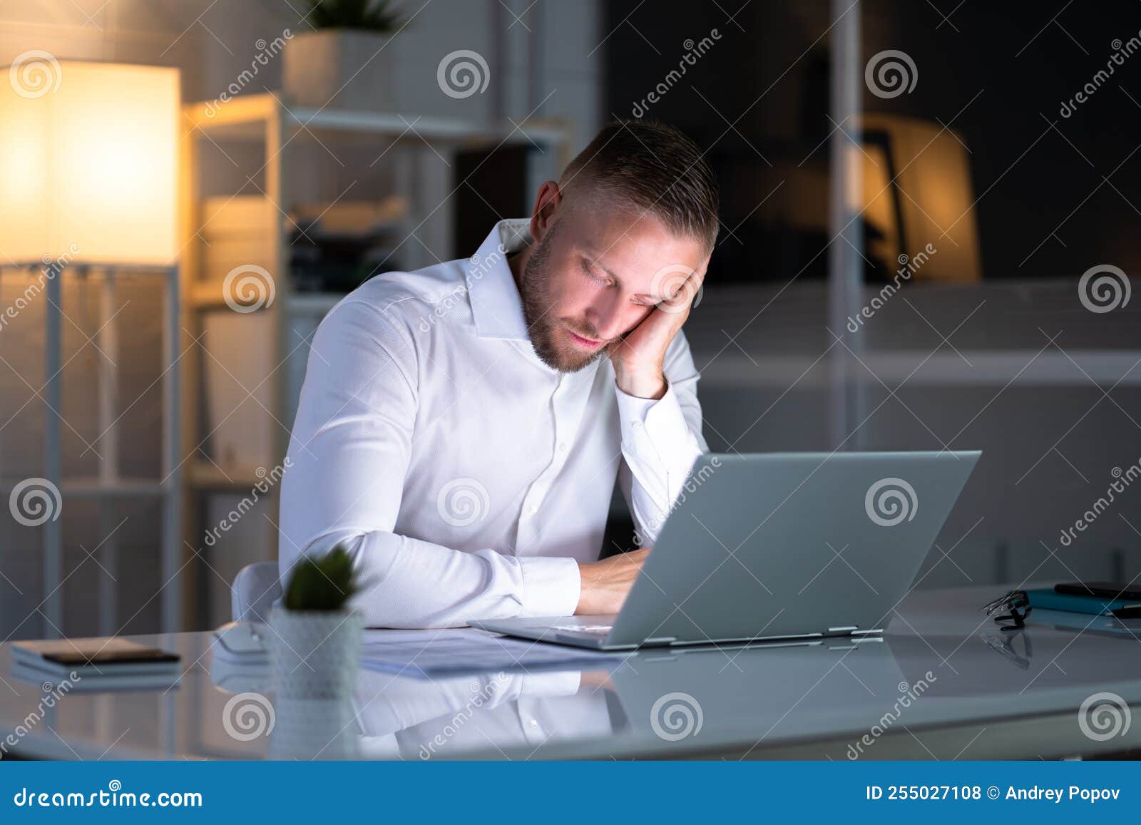 Bored Boss Man Sleeping stock photo. Image of sleep - 255027108