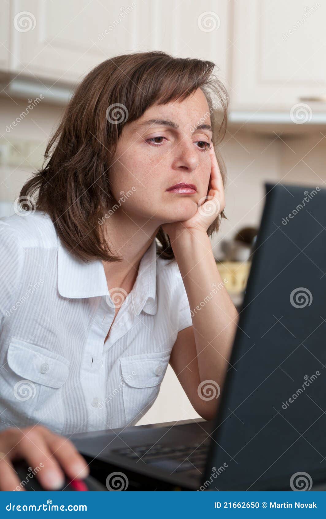 Bored Business Person Working at Home Stock Photo - Image of laptop ...