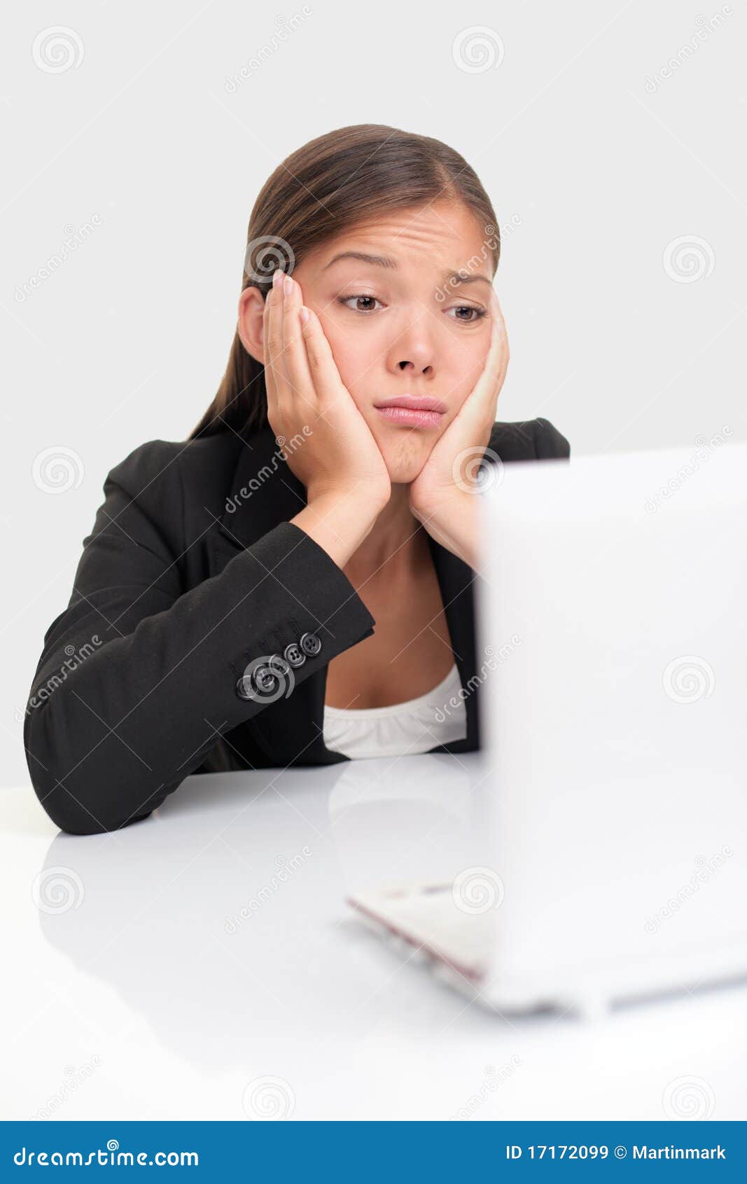 Bored Business Woman at Work Stock Image - Image of depressed, female ...