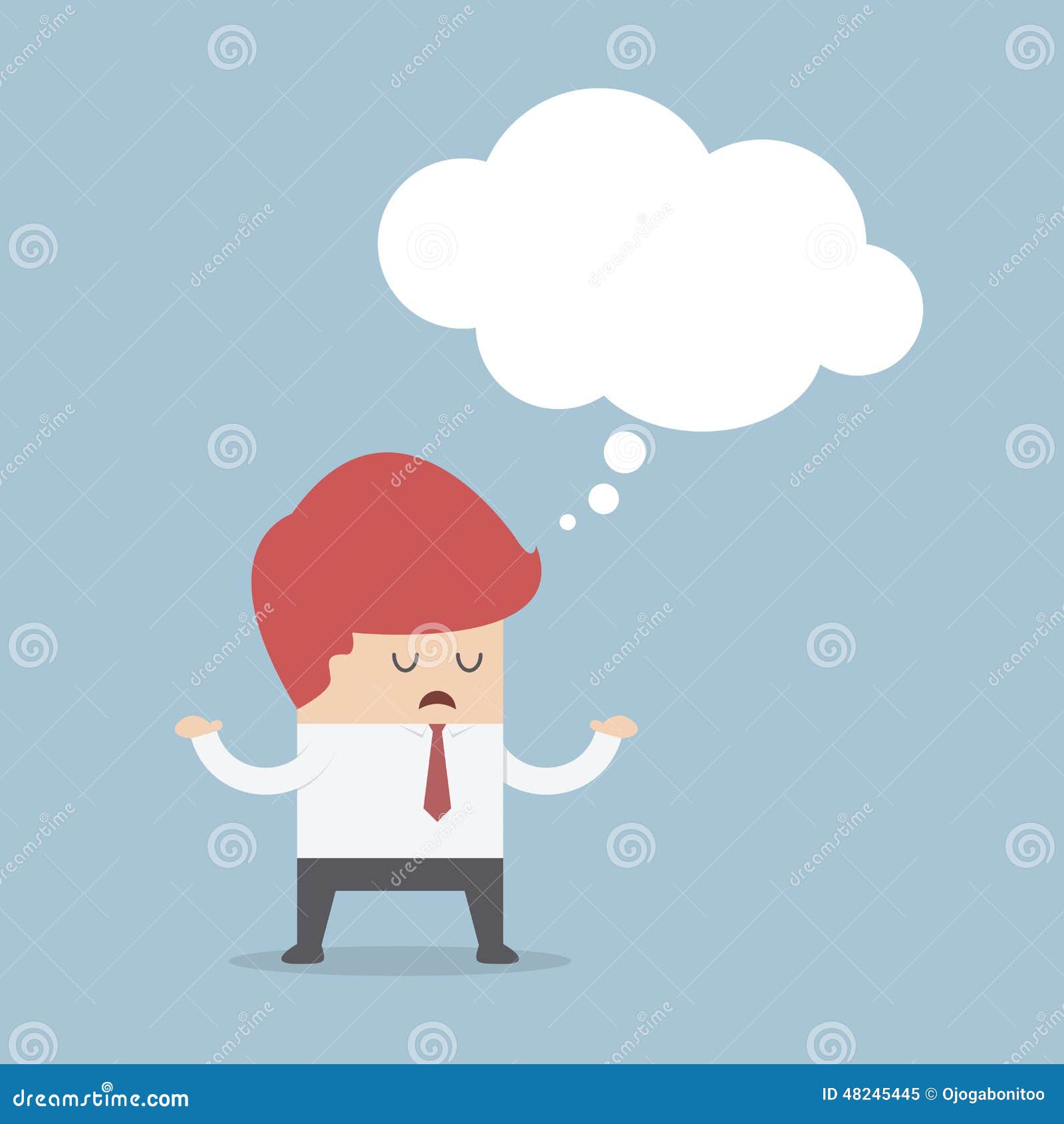 Bored Businessman with Blank Speech Bubble Stock Vector - Illustration ...