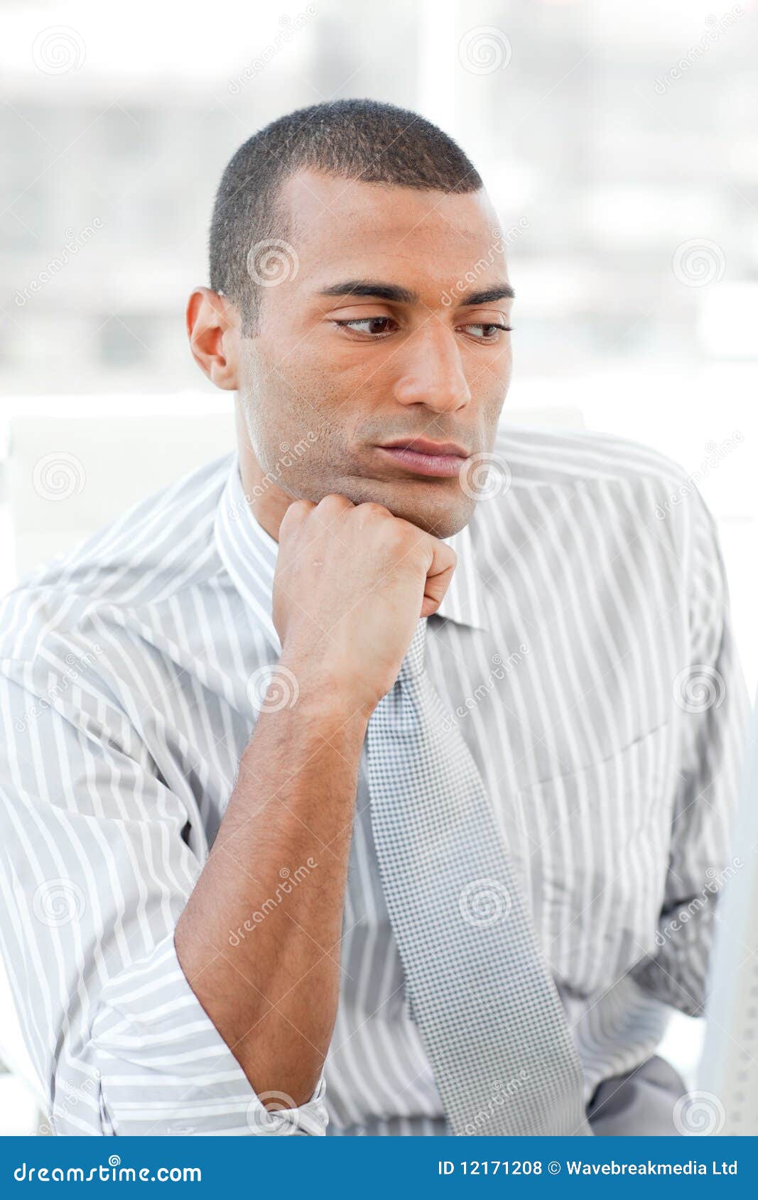 Bored Businessman at His Desk Stock Photo - Image of bored, salesman ...