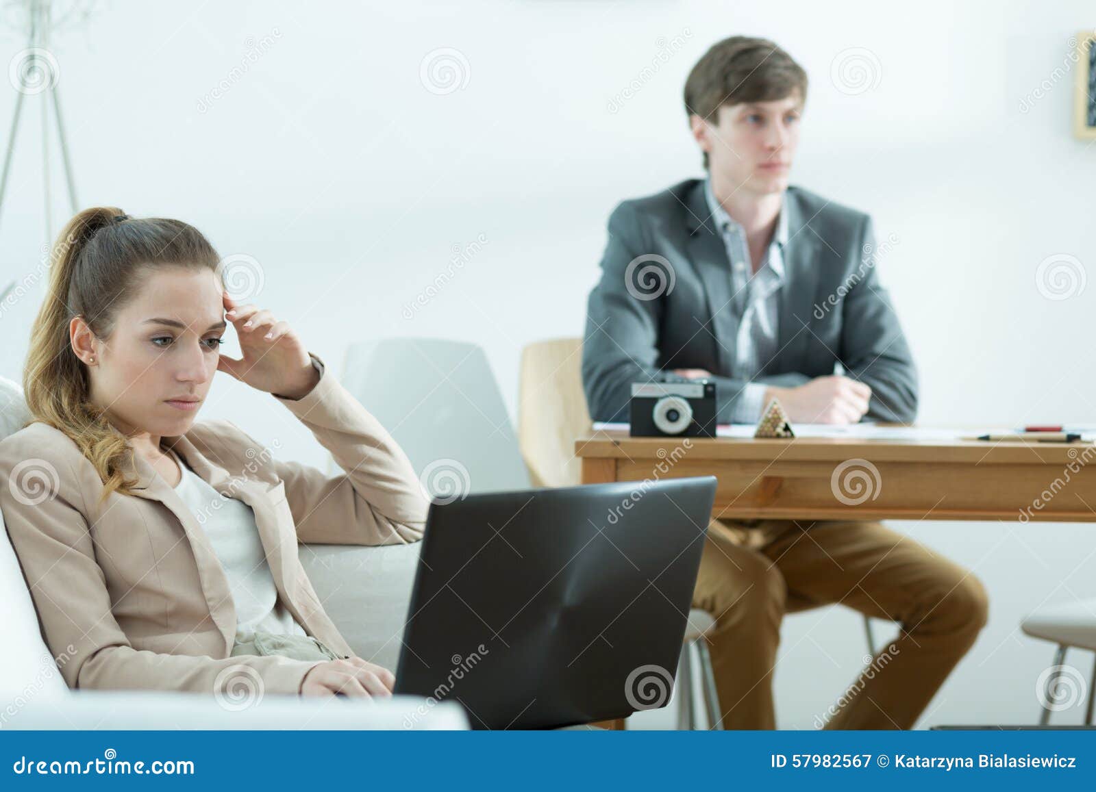 Bored Businesspeople at Work Stock Image - Image of profession ...