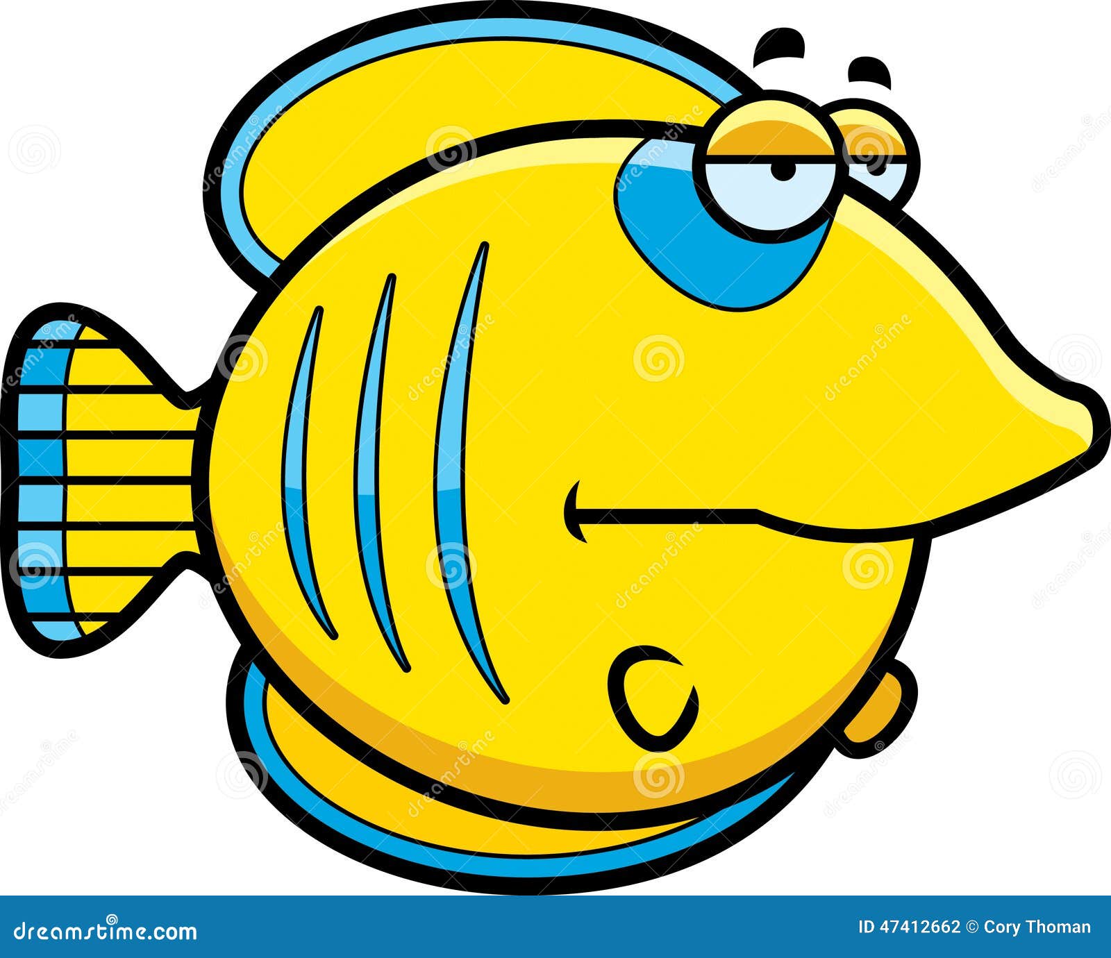 Bored Cartoon Butterflyfish Stock Vector - Illustration of cartoon ...