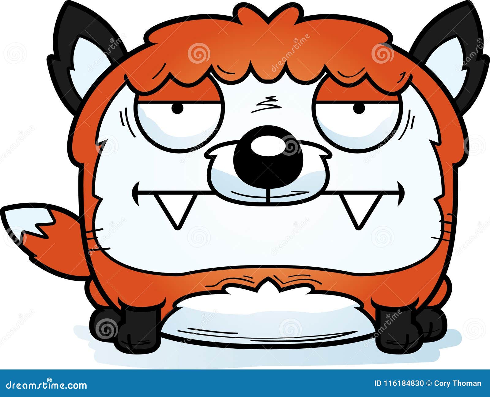 Bored Cartoon Fox stock vector. Illustration of calm - 116184830
