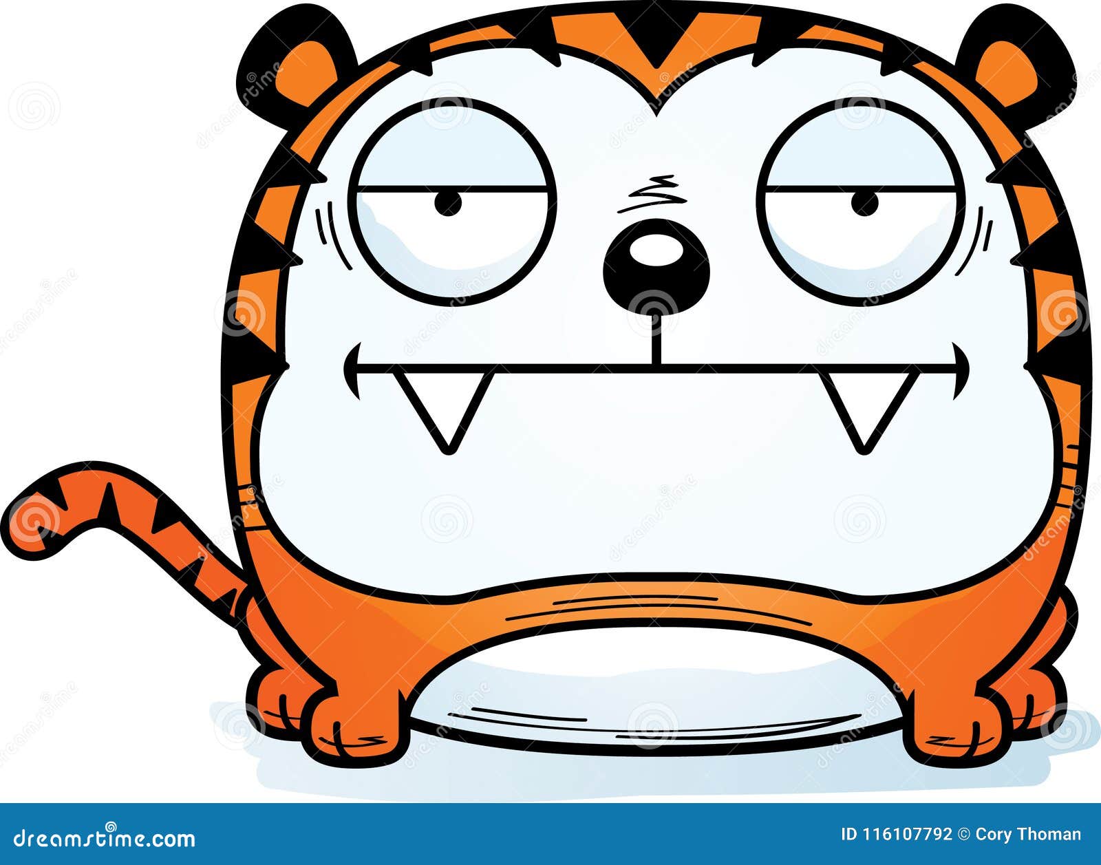 Bored Cartoon Tiger stock vector. Illustration of cartoon - 116107792