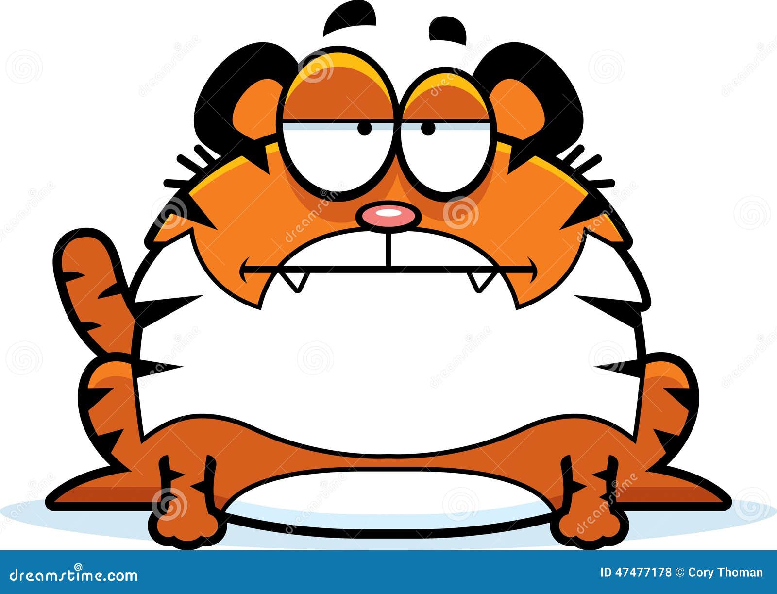 Bored Cartoon Tiger stock vector. Illustration of animal - 47477178