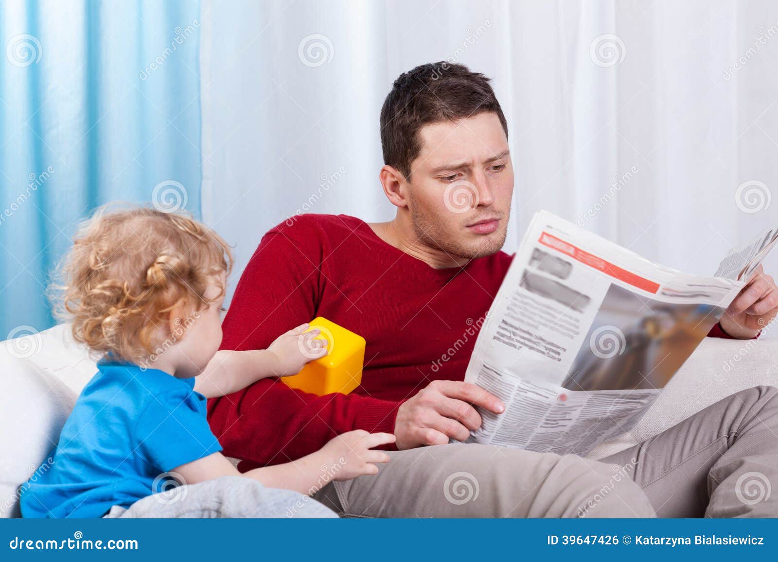 Bored Child Looking at Father Stock Photo - Image of attention, parent ...