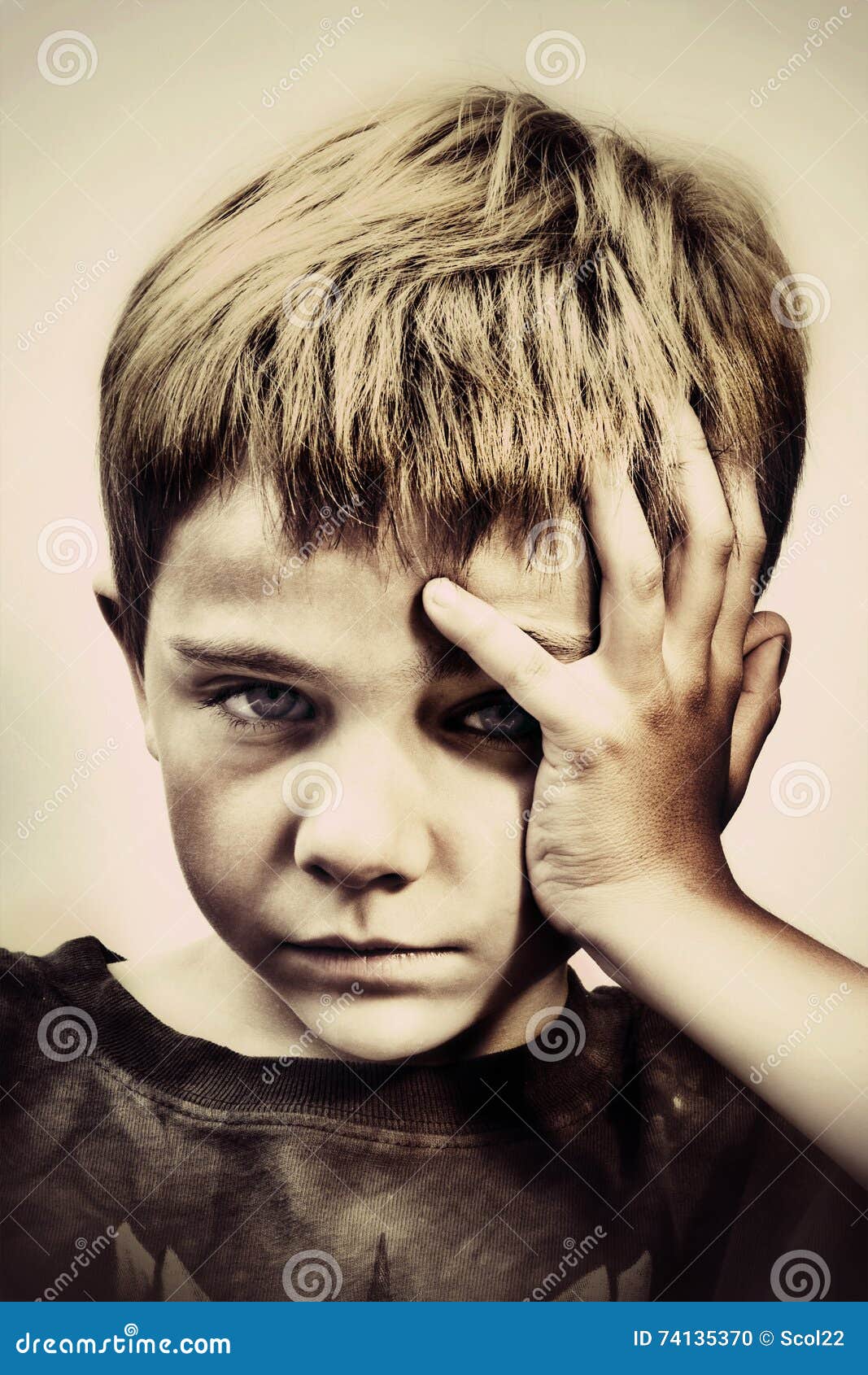 Bored child stock photo. Image of daydreaming, frown - 74135370