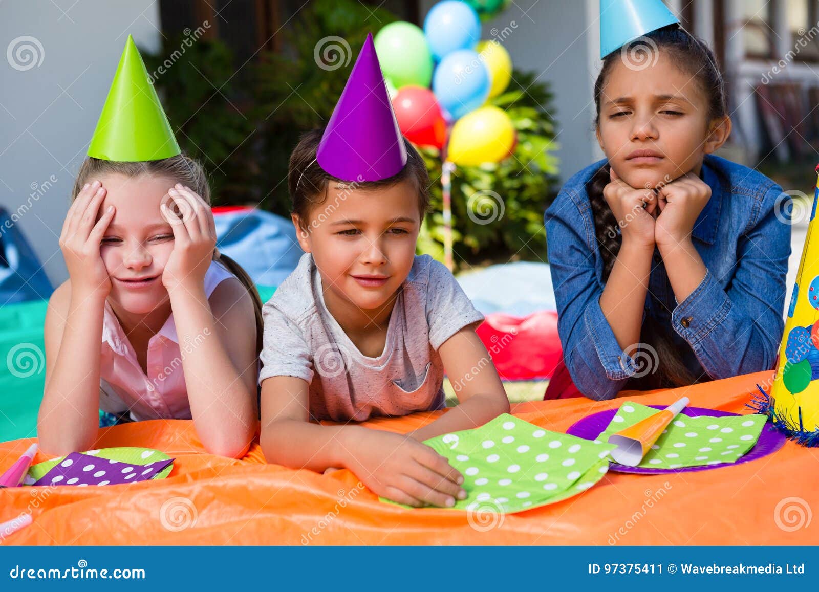 Bored Children Sitting at Table Stock Image - Image of childhood, male ...