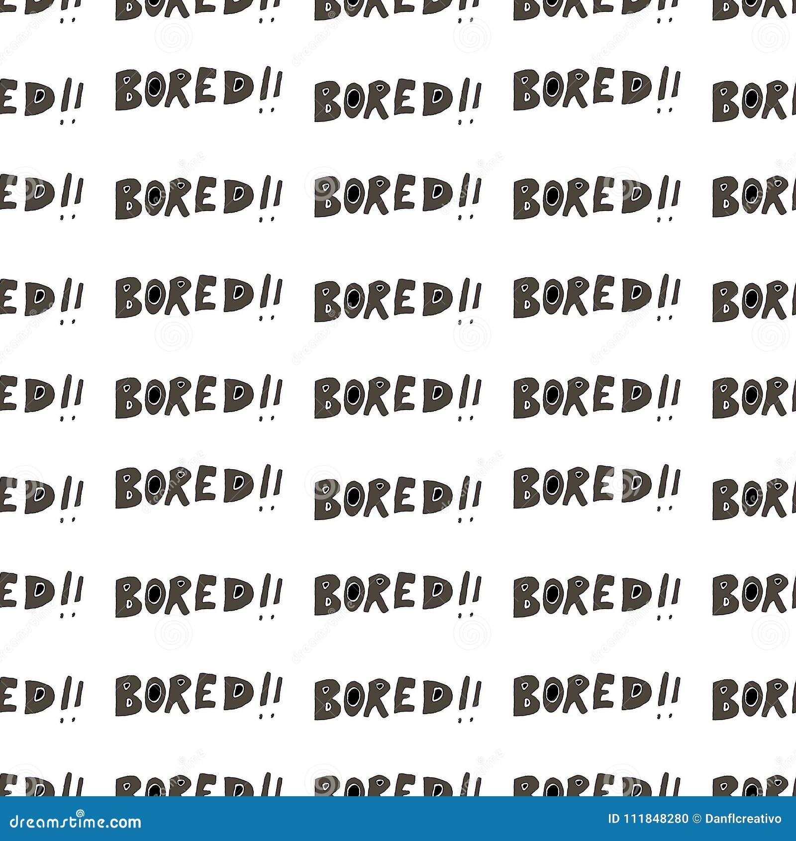 Bored Comic Style Word Seamless Pattern Stock Vector - Illustration of ...