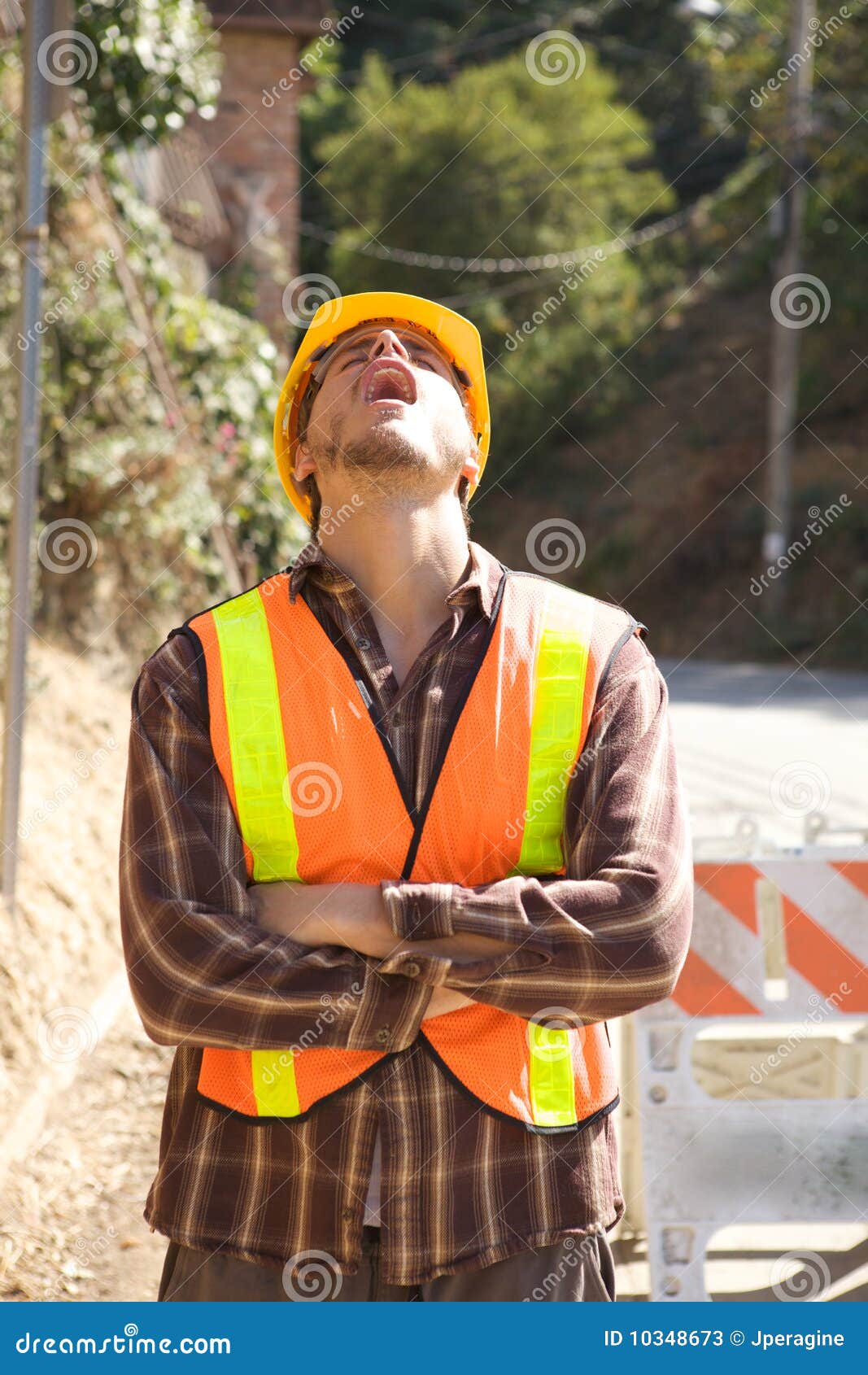 Bored Construction Worker stock image. Image of caucasian - 10348673