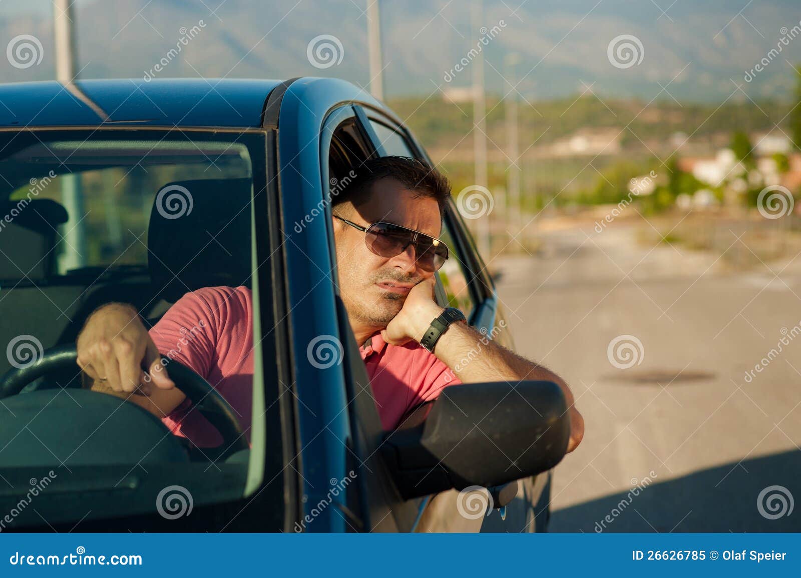 Bored driver stock image. Image of tired, hispanic, driver - 26626785