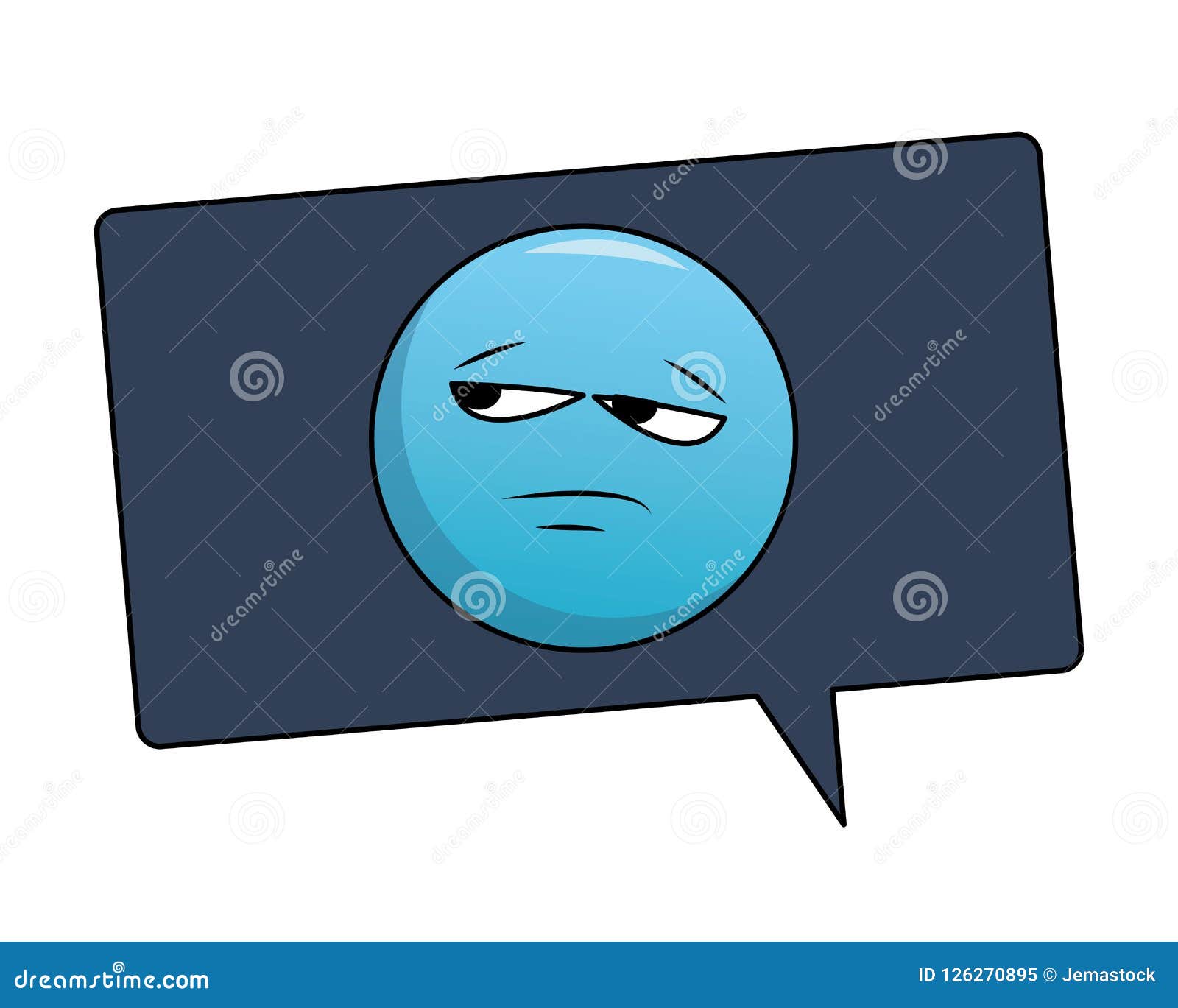 Bored emoticon in bubble stock vector. Illustration of icon - 126270895
