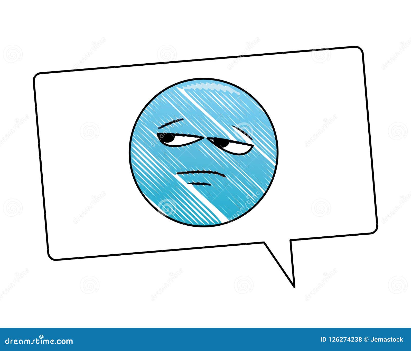 Bored Emoticon in Bubble Scribble Stock Vector - Illustration of smiley ...