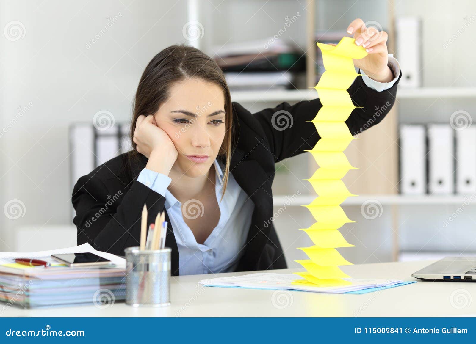 Bored Executive Wasting Time at Office Stock Image - Image of ...