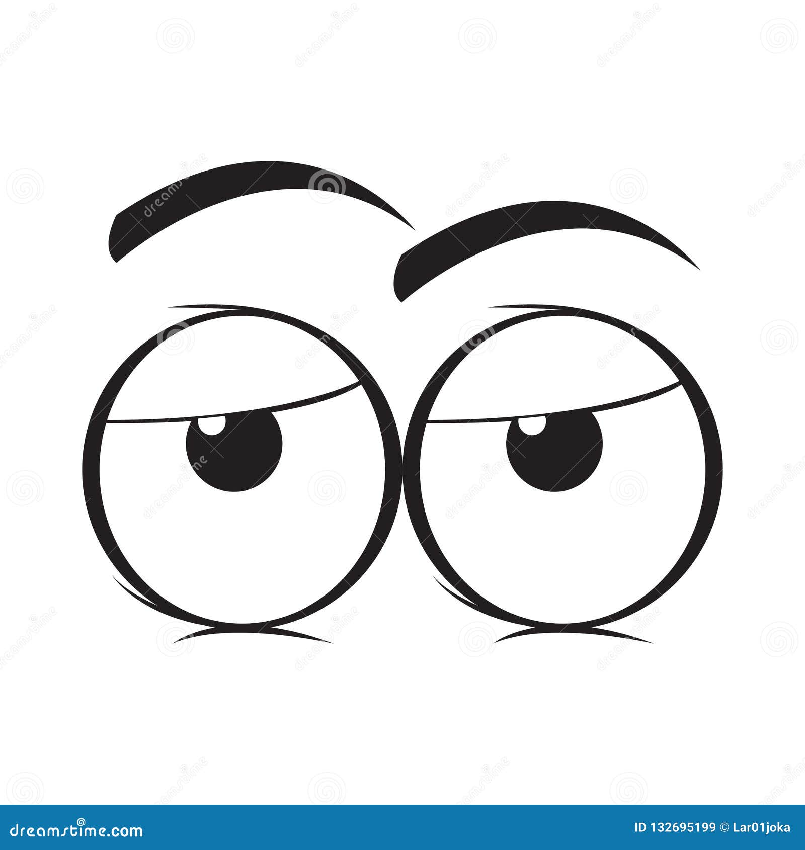 Bored eyes cartoon stock vector. Illustration of emotion - 132695199