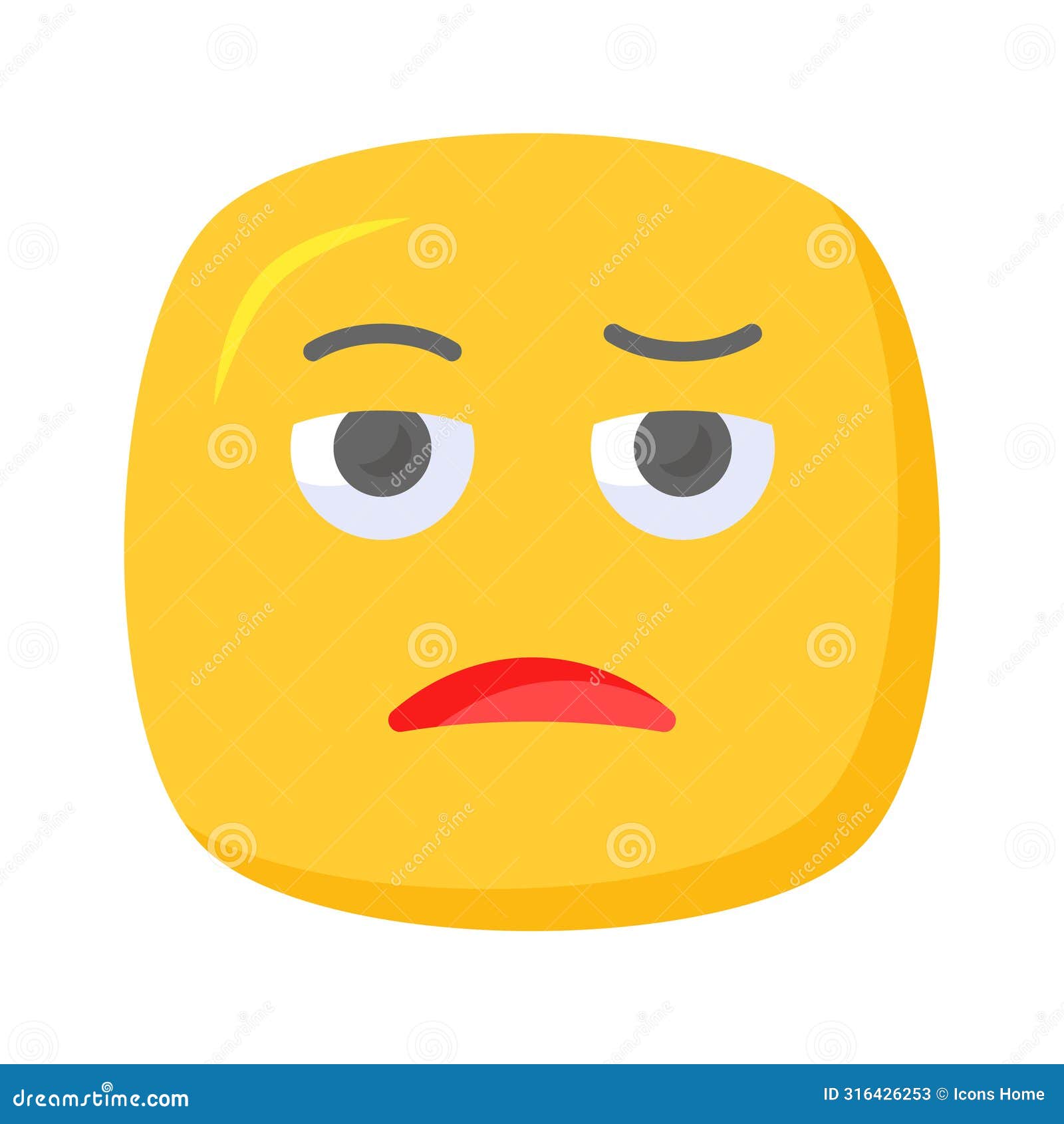 Bored Face Expression, Icon of Bored Emoji, Premium Vector Stock Vector ...