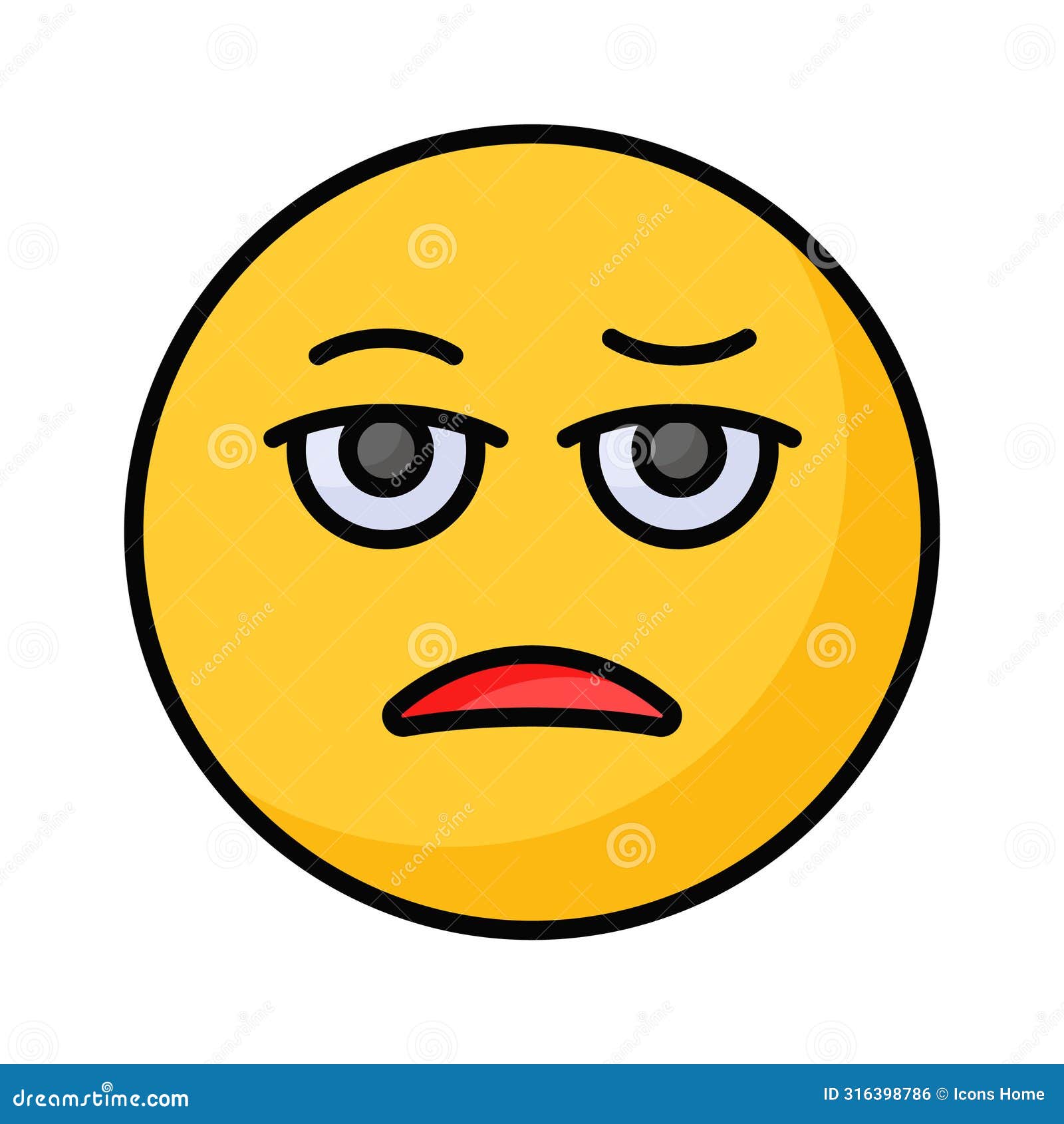 Bored Face Expression, Icon of Bored Emoji, Premium Vector Stock Vector ...