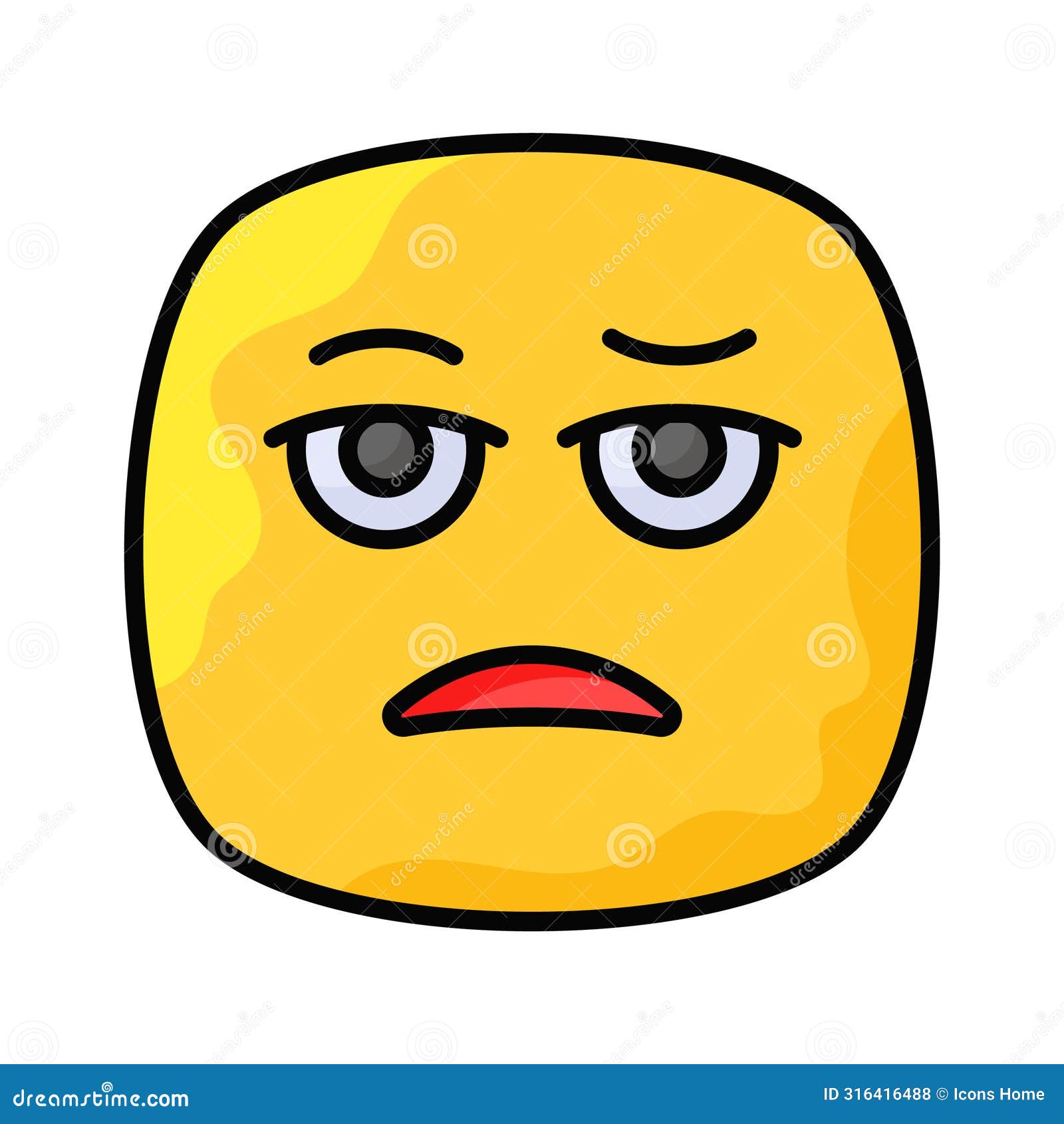 Bored Face Expression, Icon of Bored Emoji, Premium Vector Stock Vector ...