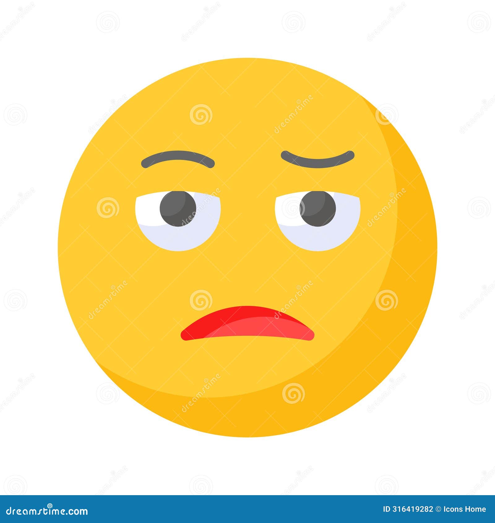 Bored Face Expression, Icon of Bored Emoji, Premium Vector Stock Vector ...
