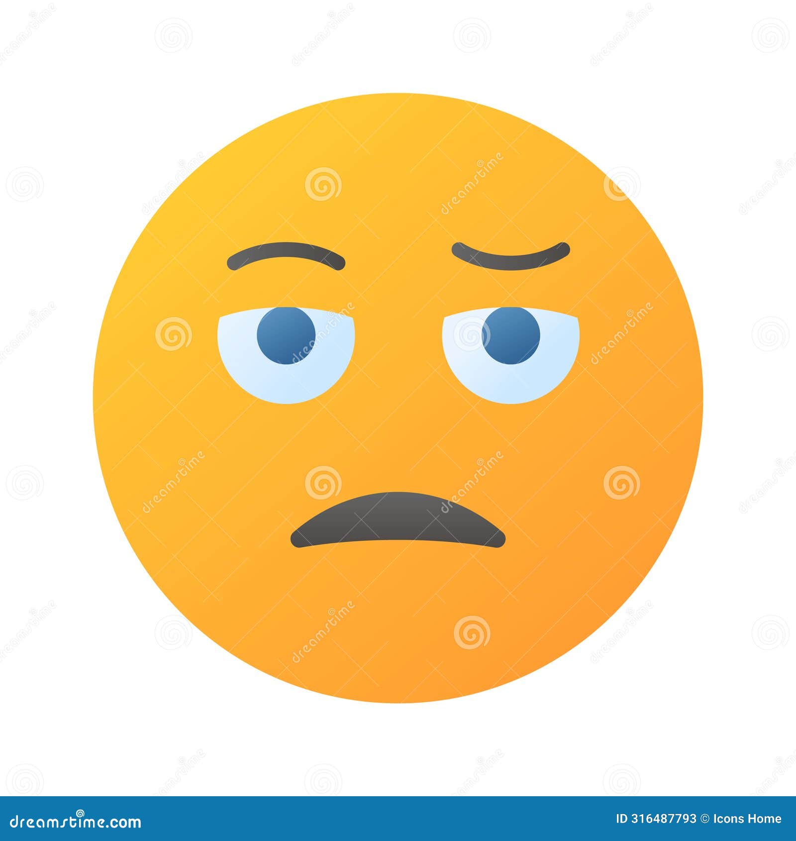 Bored Face Emoticon Filled Outline Icon Cartoon Vector | CartoonDealer ...