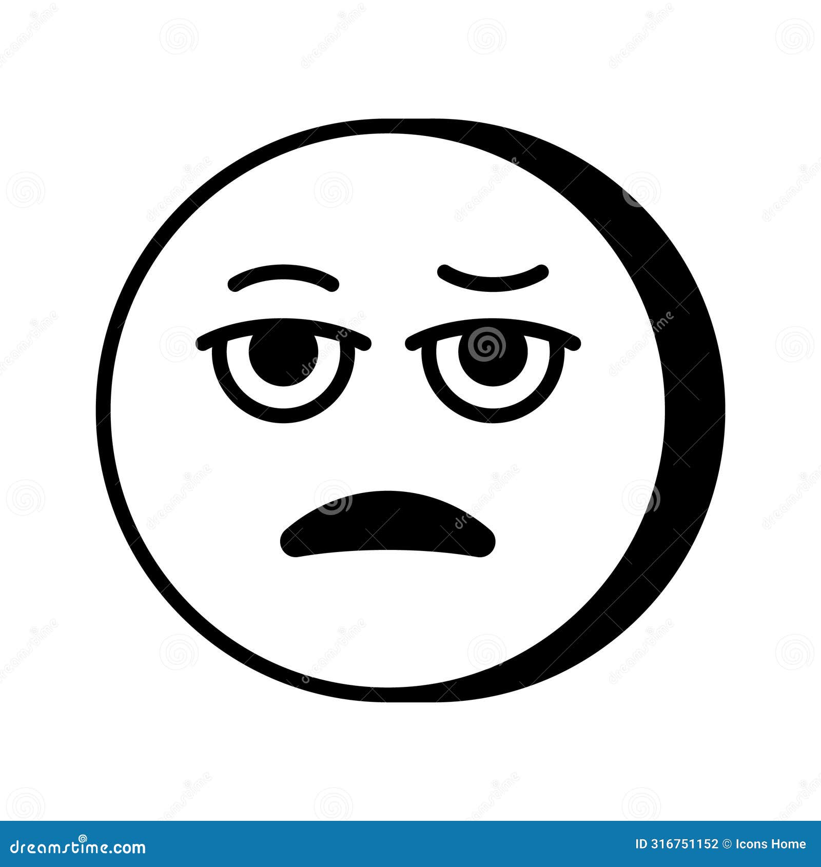 Bored Face Expression, Icon of Bored Emoji, Premium Vector Stock Vector ...
