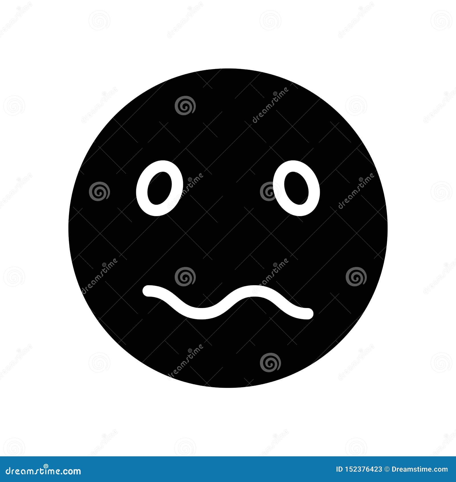 Bored Face Vector Illustration, Isolated Solid Style Icon Stock Vector ...