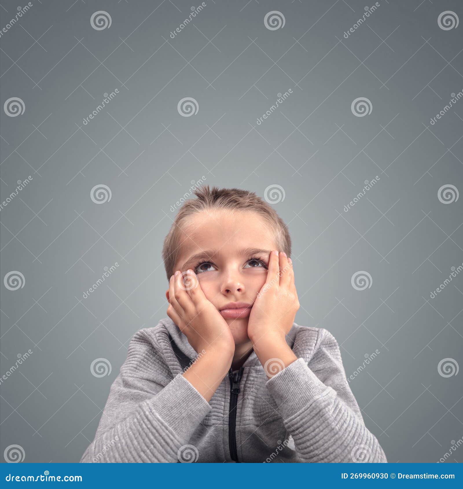 Bored and Fed Up Boy with Head in Hands in Despair Stock Photo - Image ...
