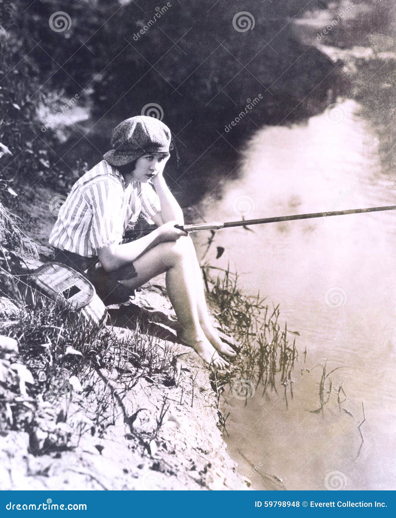 Bored with fishing stock photo. Image of chin, boredom - 59798948