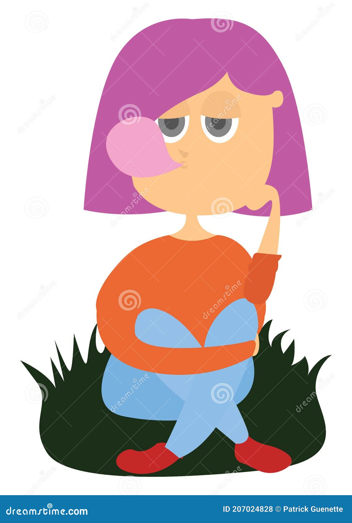 Bored Girl , Illustration, Vector Stock Vector - Illustration of ...
