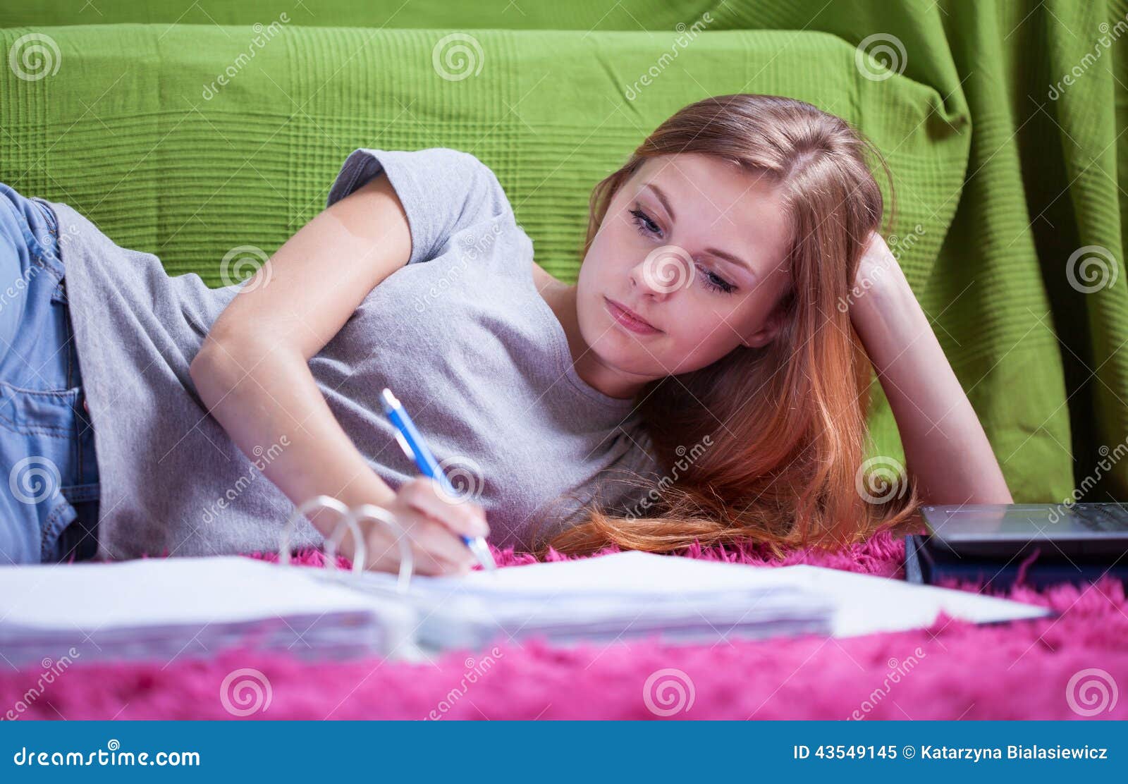 Bored Girl Kid In Tent. Child Playing Outdoor At Campground. Kids ...