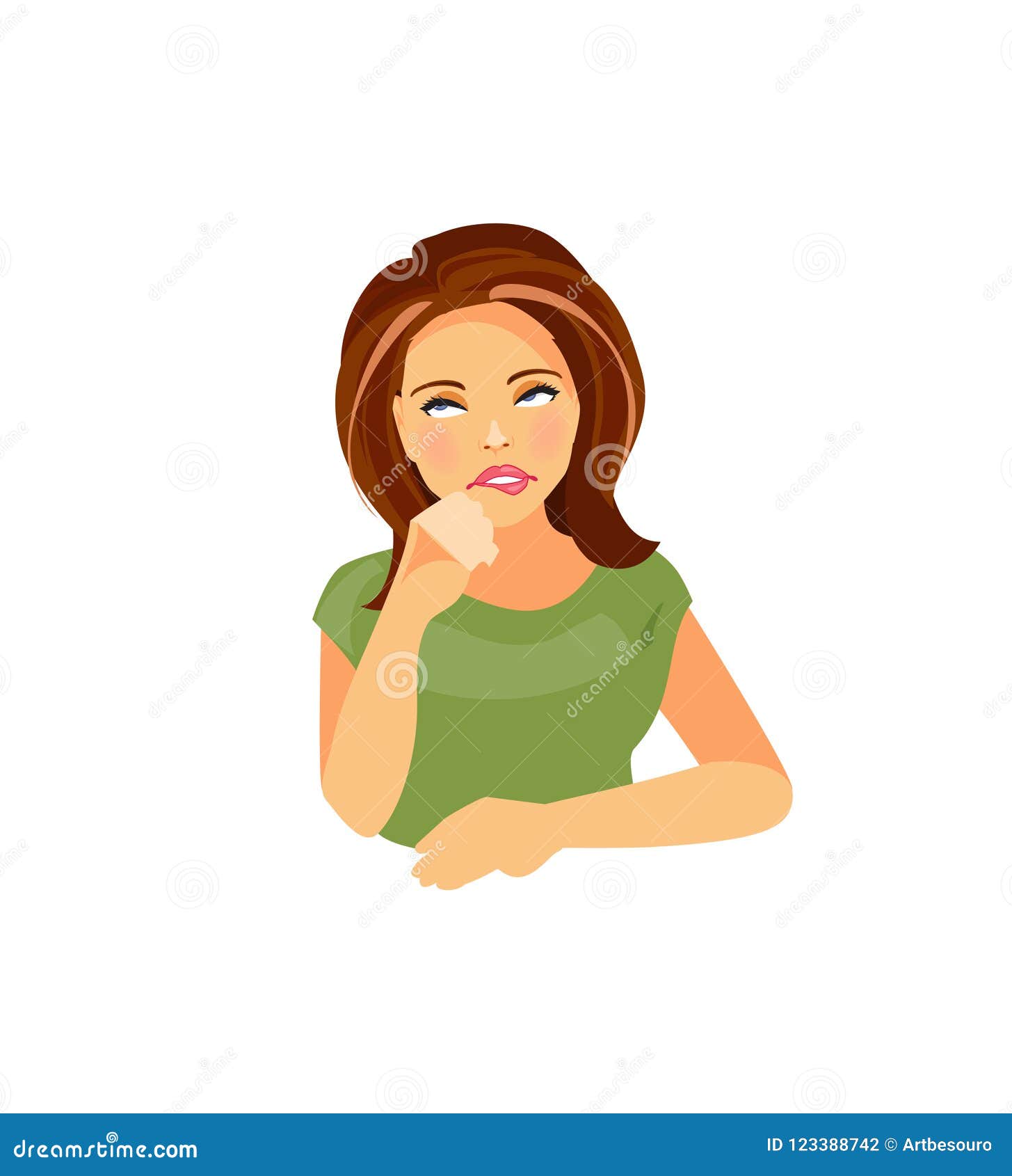 Bored girl vector stock vector. Illustration of emotional - 123388742
