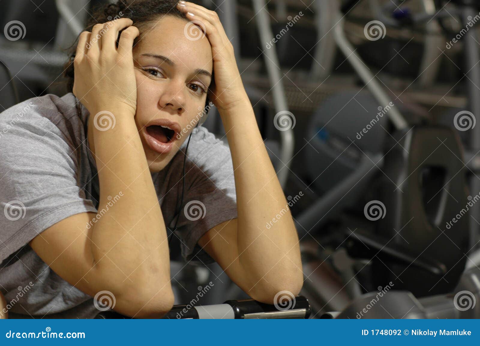 Bored at the gym stock photo. Image of equipment, bored - 1748092