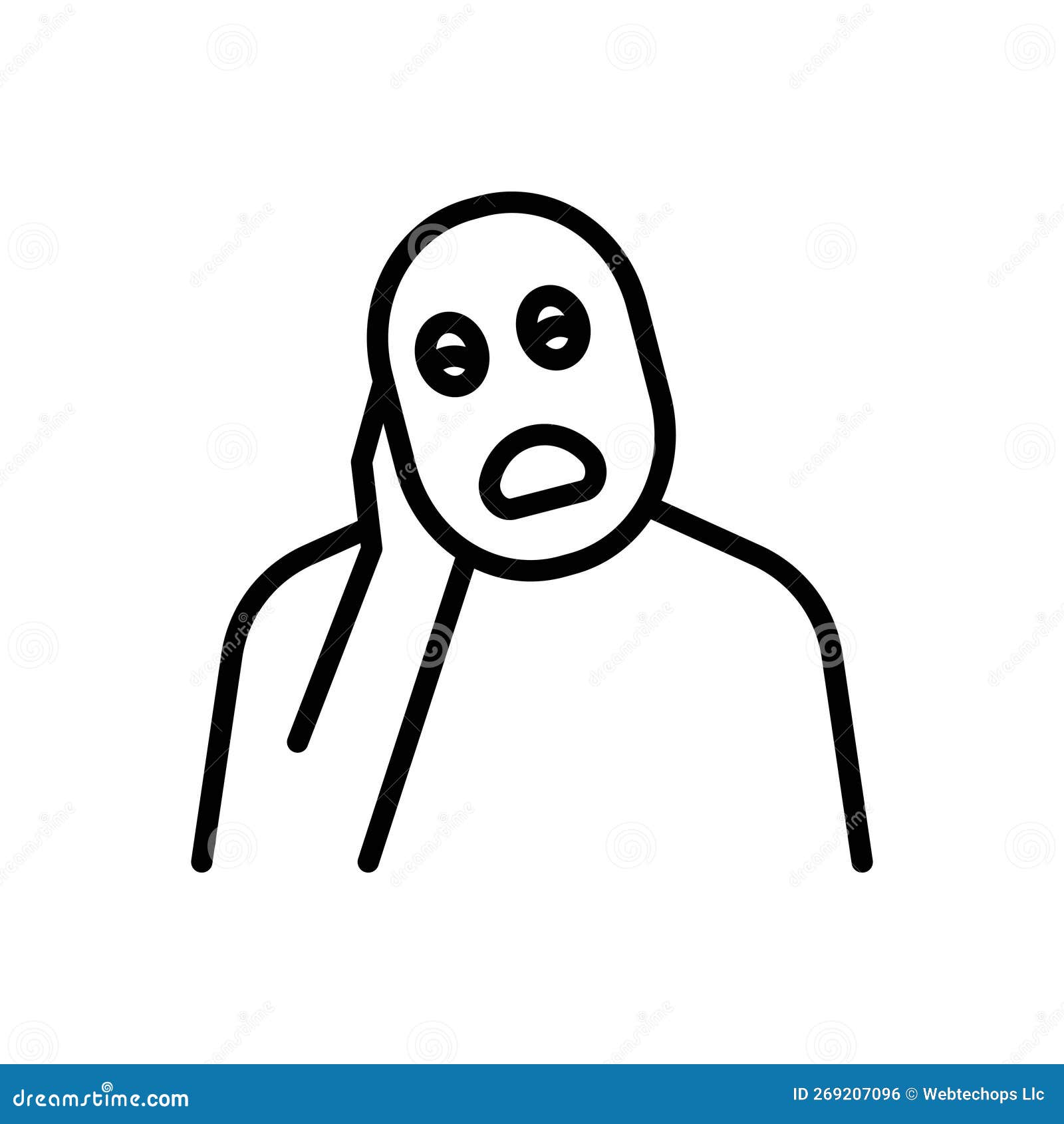 Black Line Icon for Bored, Gloomy and Disinterested Stock Vector ...