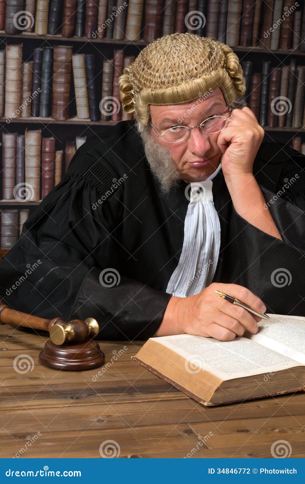 Judge In Court With Wig