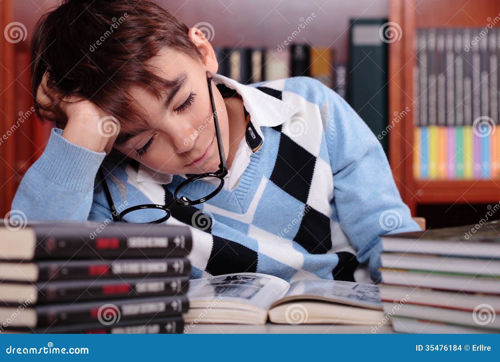 Bored kid studying stock photo. Image of caucasian, leisure - 35476184