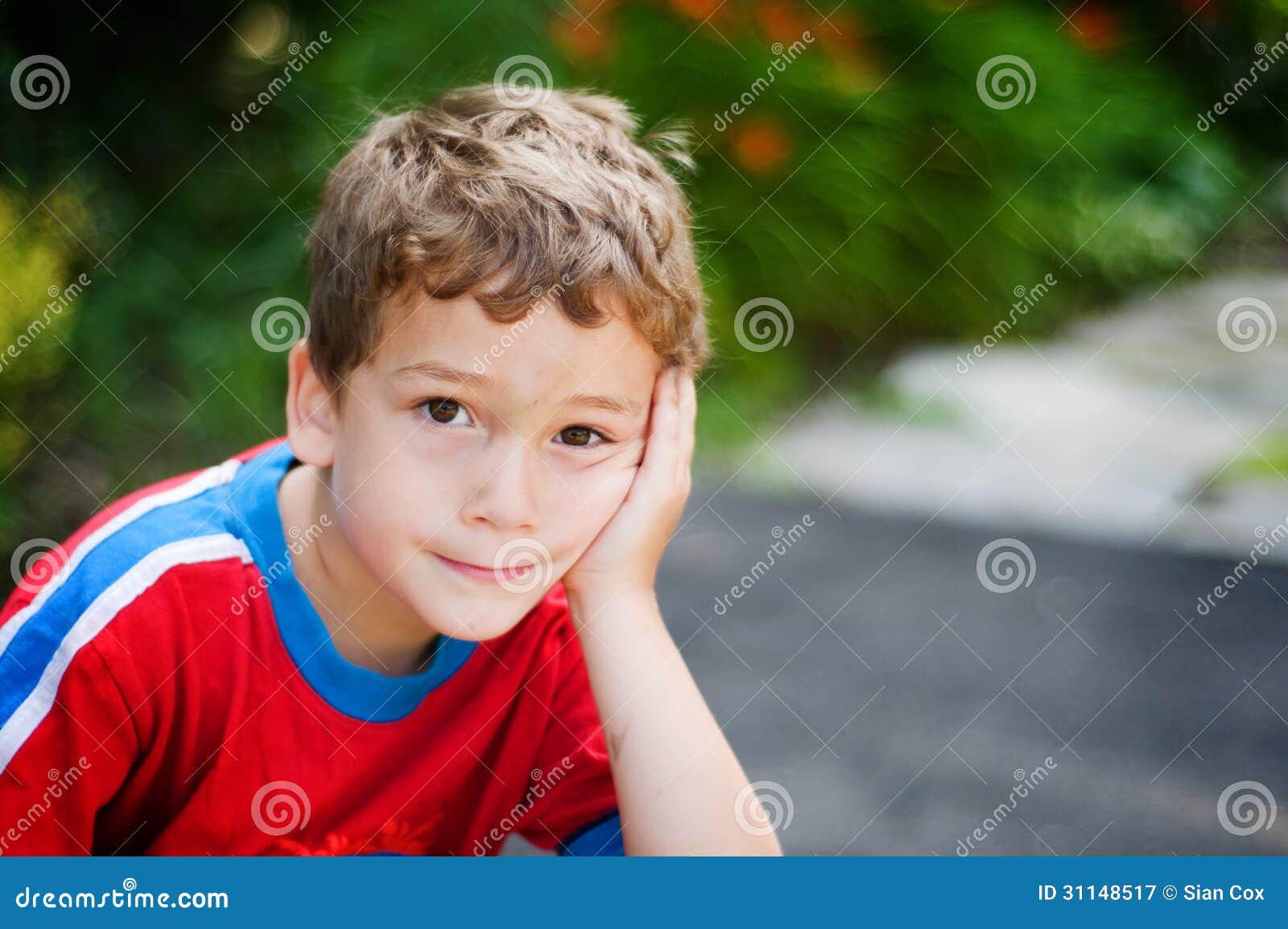 Bored little boy stock image. Image of face, resting - 31148517