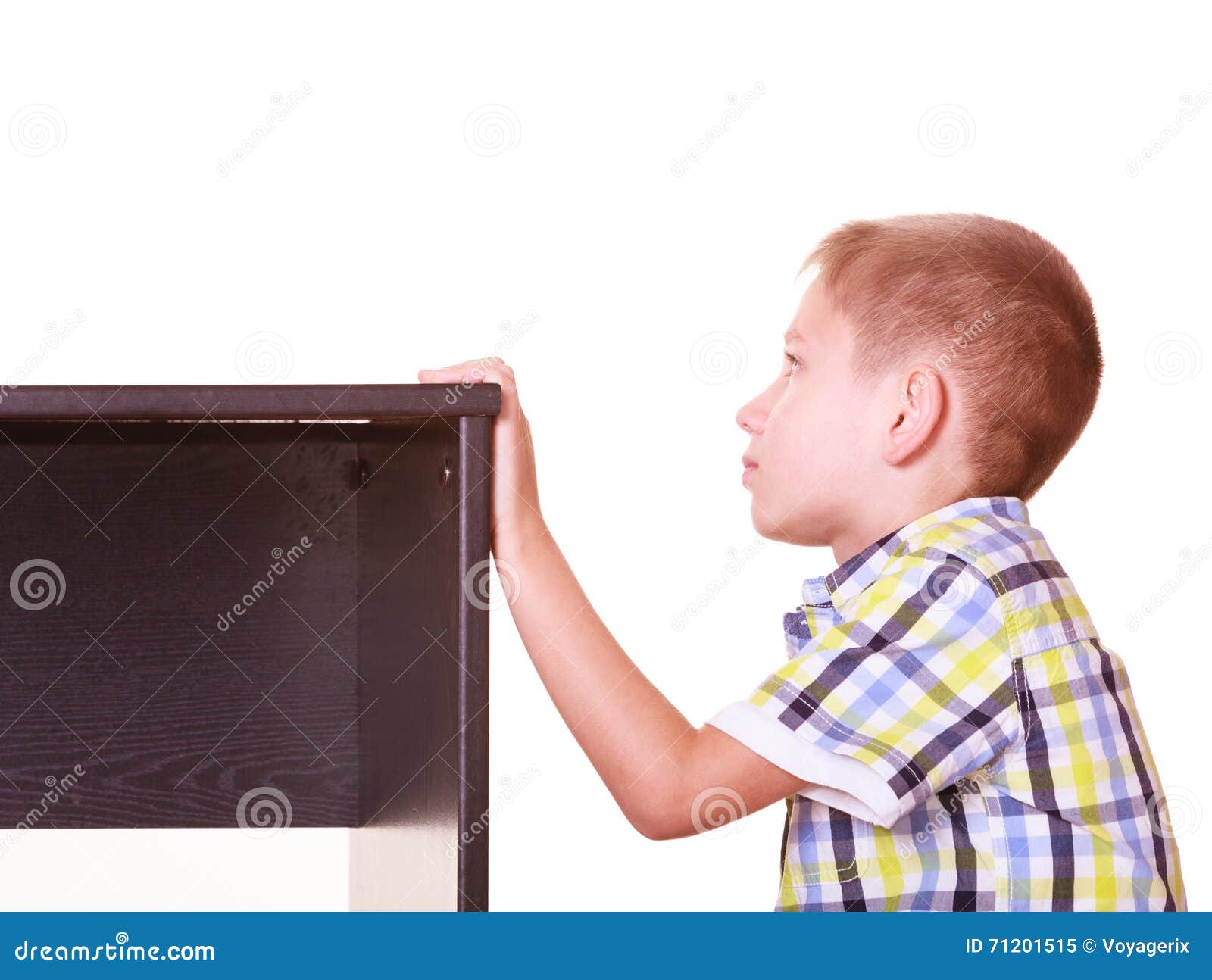 Bored Little Boy Sit Alone at Table. Stock Image - Image of dream ...